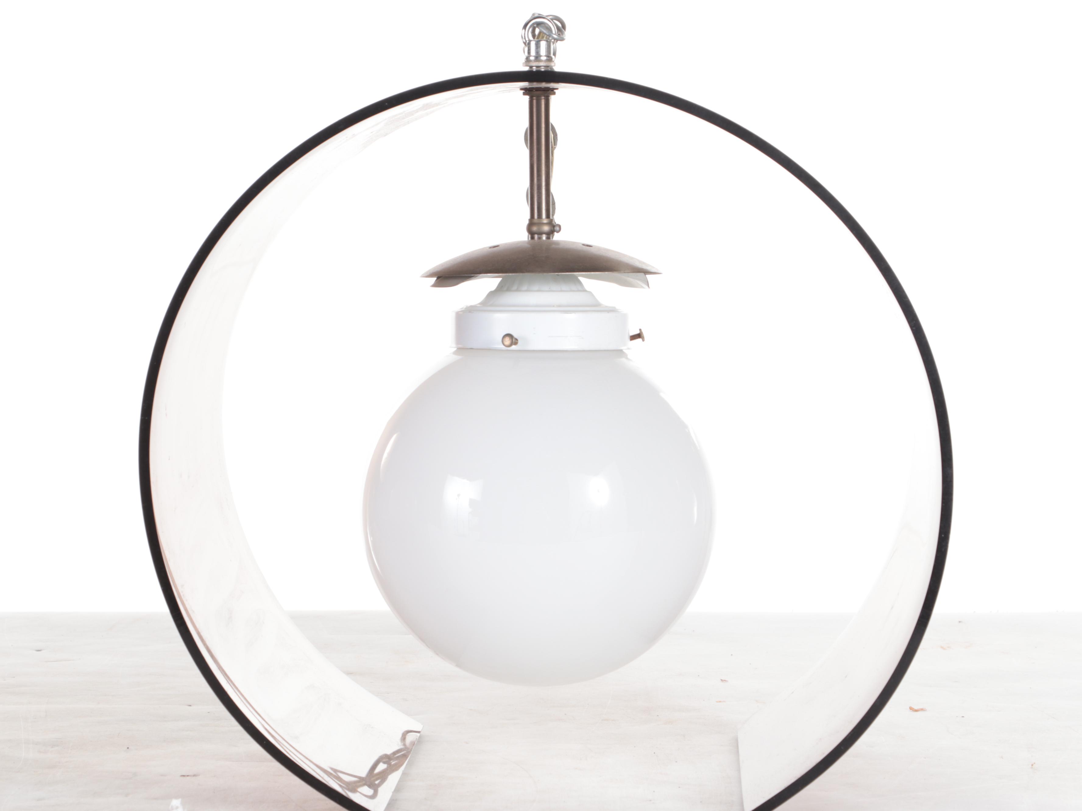 Smoked Acrylic Swag Lamp with Coordinating Smoked and Clear Acrylic ...