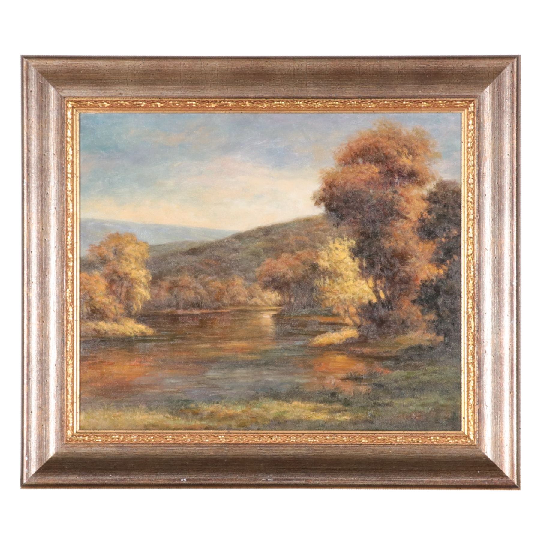 Thomas Williams Pond Landscape Oil Painting | EBTH