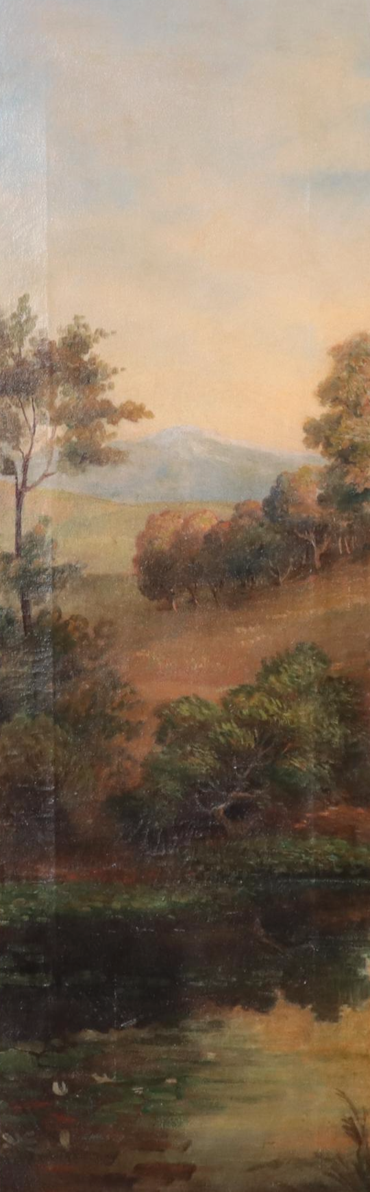 Triptych Large-Scale Forest Landscape Oil Painting, Early 20th Century ...