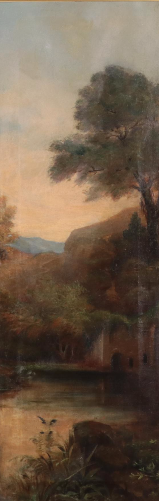 Triptych Large-Scale Forest Landscape Oil Painting, Early 20th Century ...
