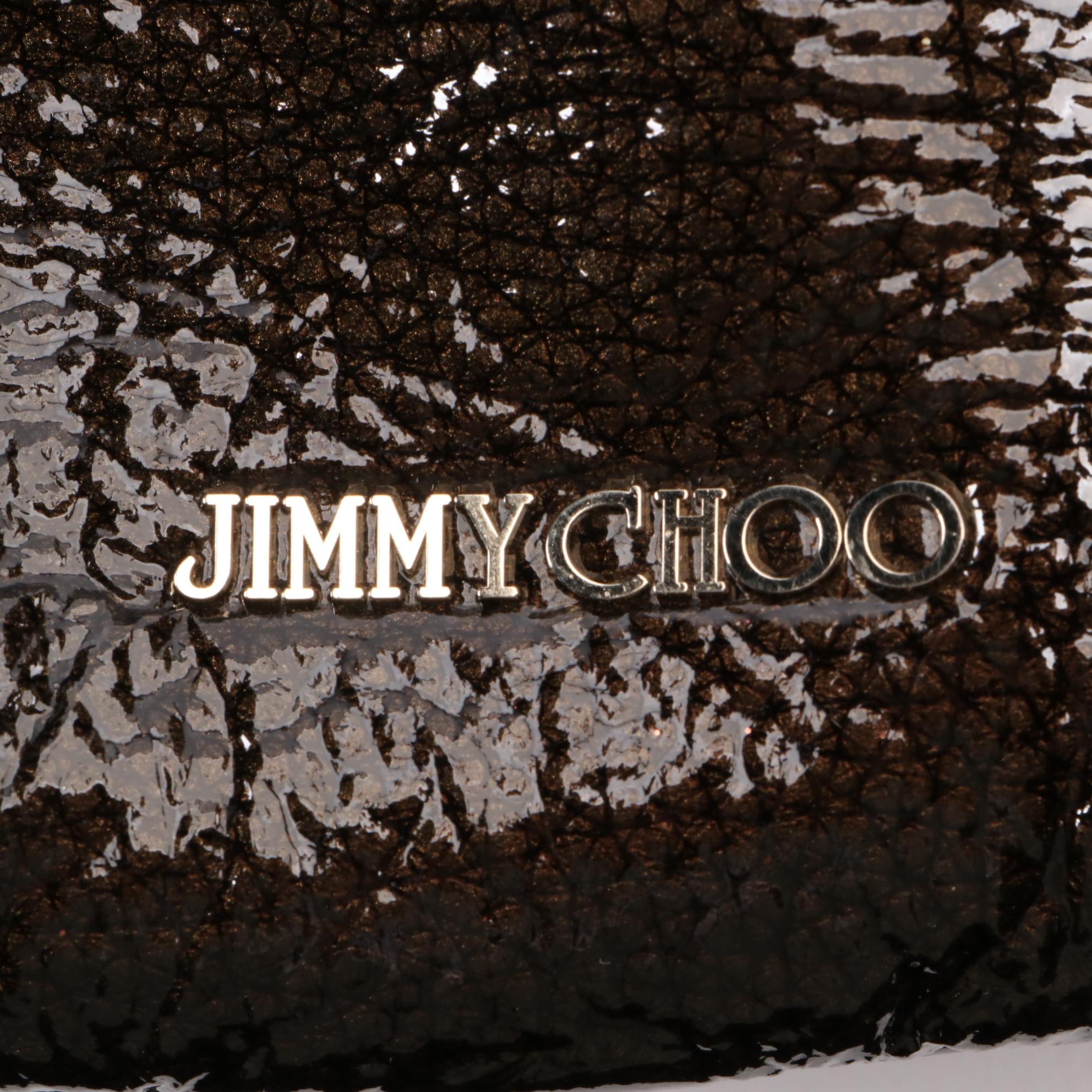 Jimmy Choo Solar Hobo Bag in Crinkle Crushed Patent Leather with Python ...