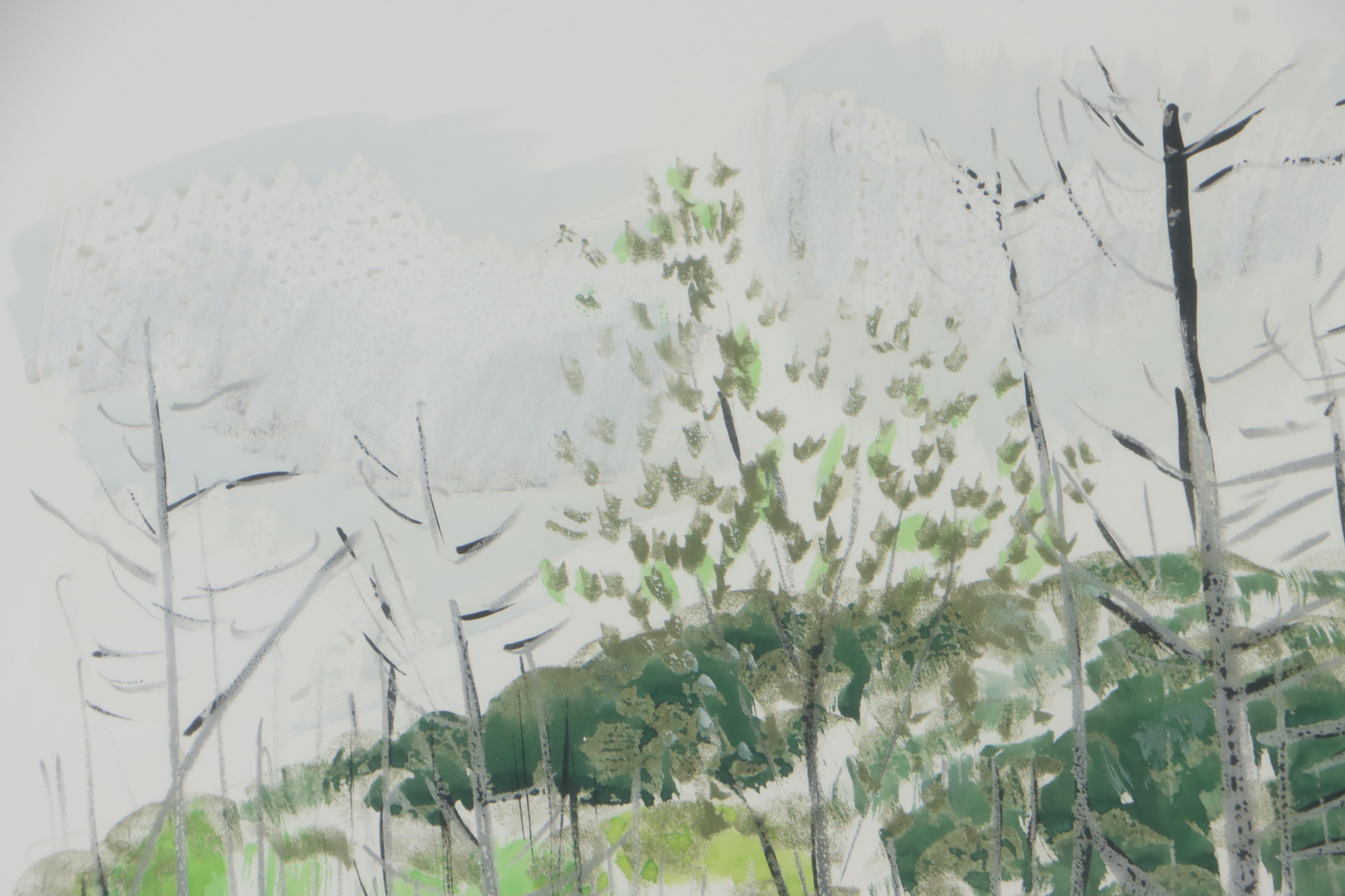 Rod Prouse Mixed Media Painting of Forest, Circa 1970 | EBTH