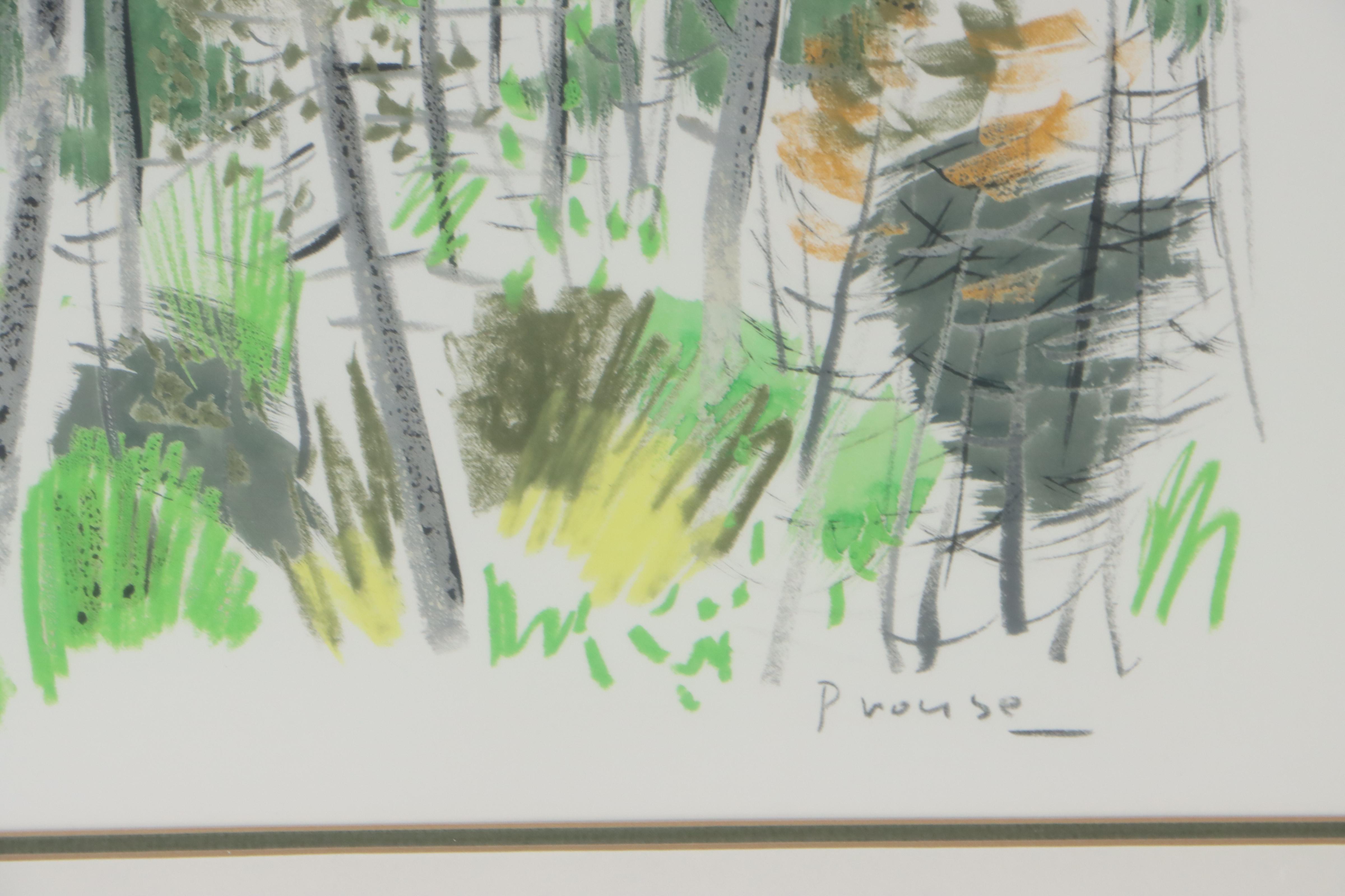 Rod Prouse Mixed Media Painting of Forest, Circa 1970 | EBTH
