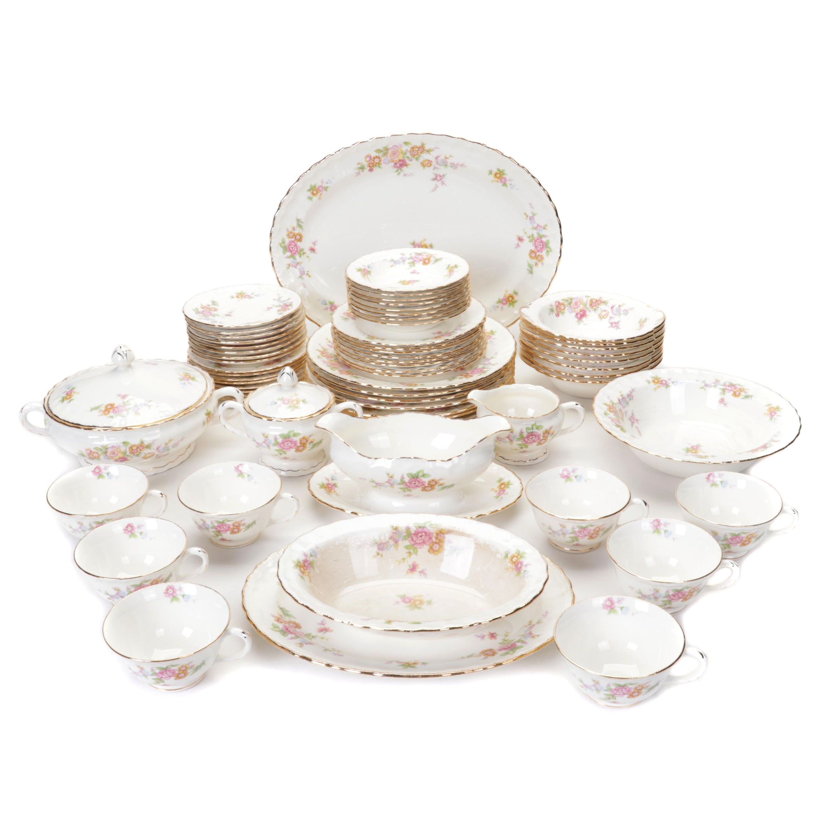 Russian Lomonosov Gold Net Porcelain Dinnerware | EBTH