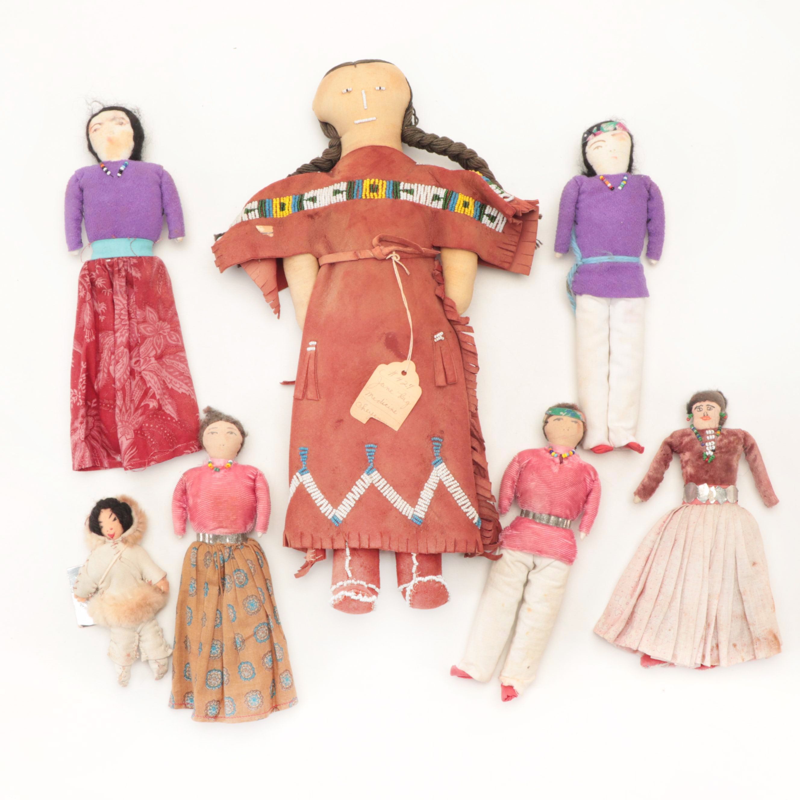 Alaska Native Arts and Crafts Doll and Navajo Velvet and Cloth Folk Art ...