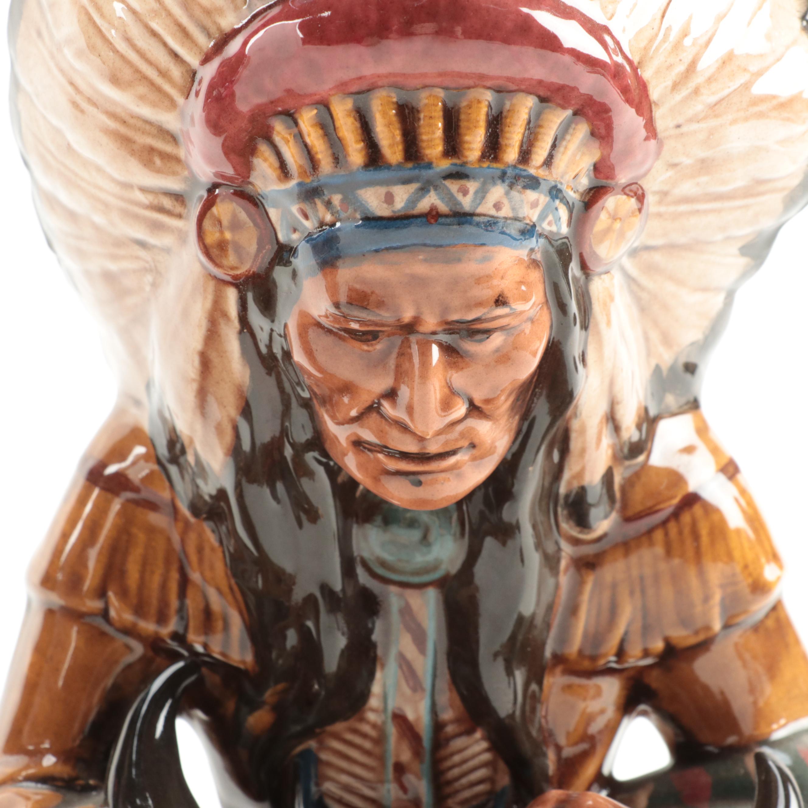 Rick Wisecarver Hand-Painted Earthenware Native American Figurines ...