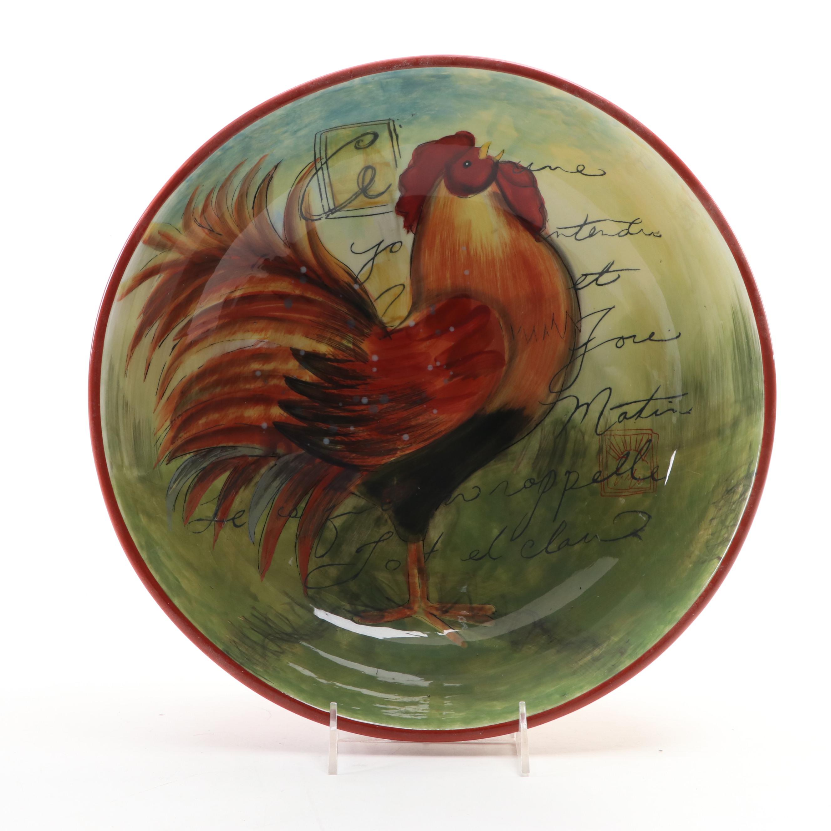 Susan Winget for Certified International "Le Rooster" Ceramic Pasta ...