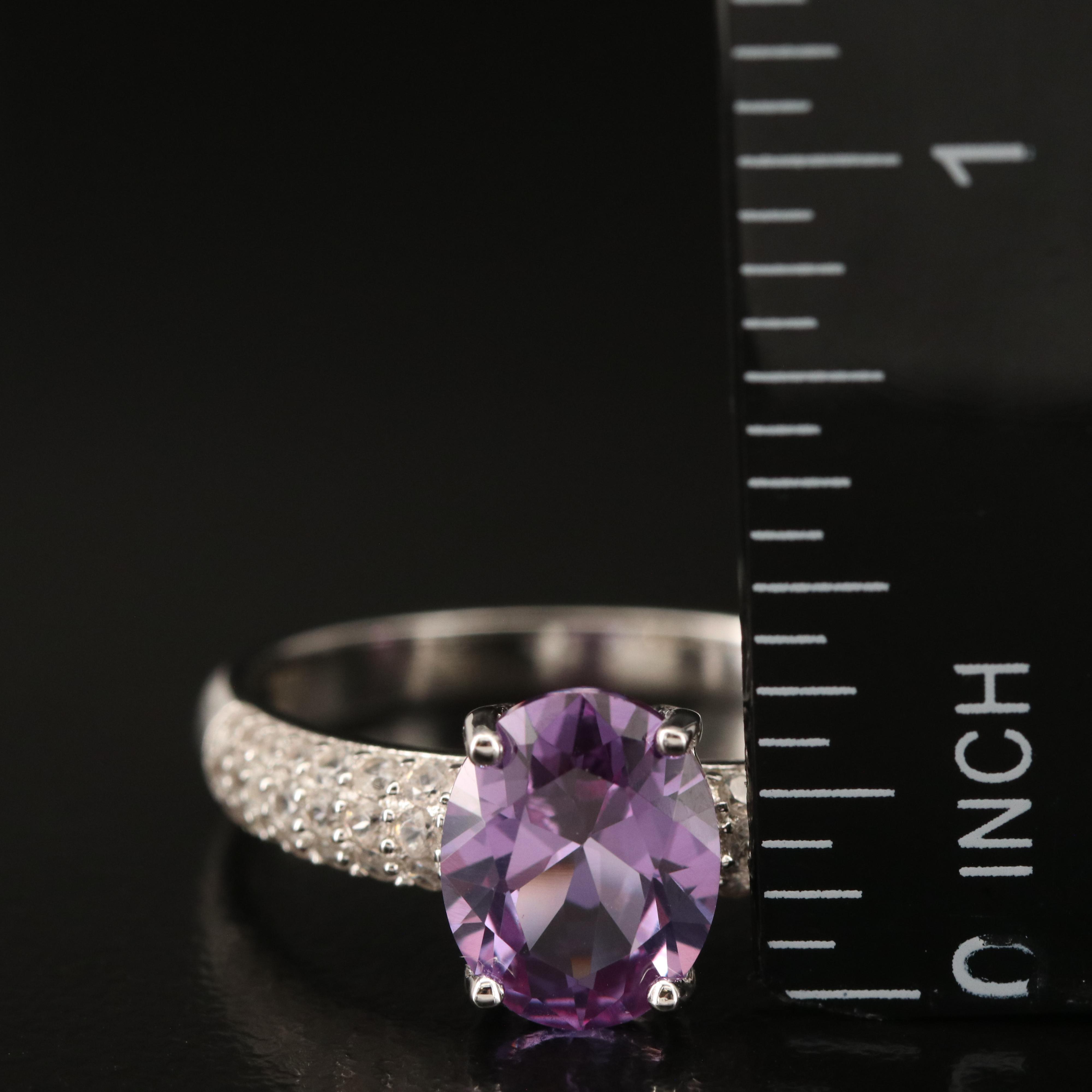 Sterling Color Change Sapphire and Zircon Ring | EBTH