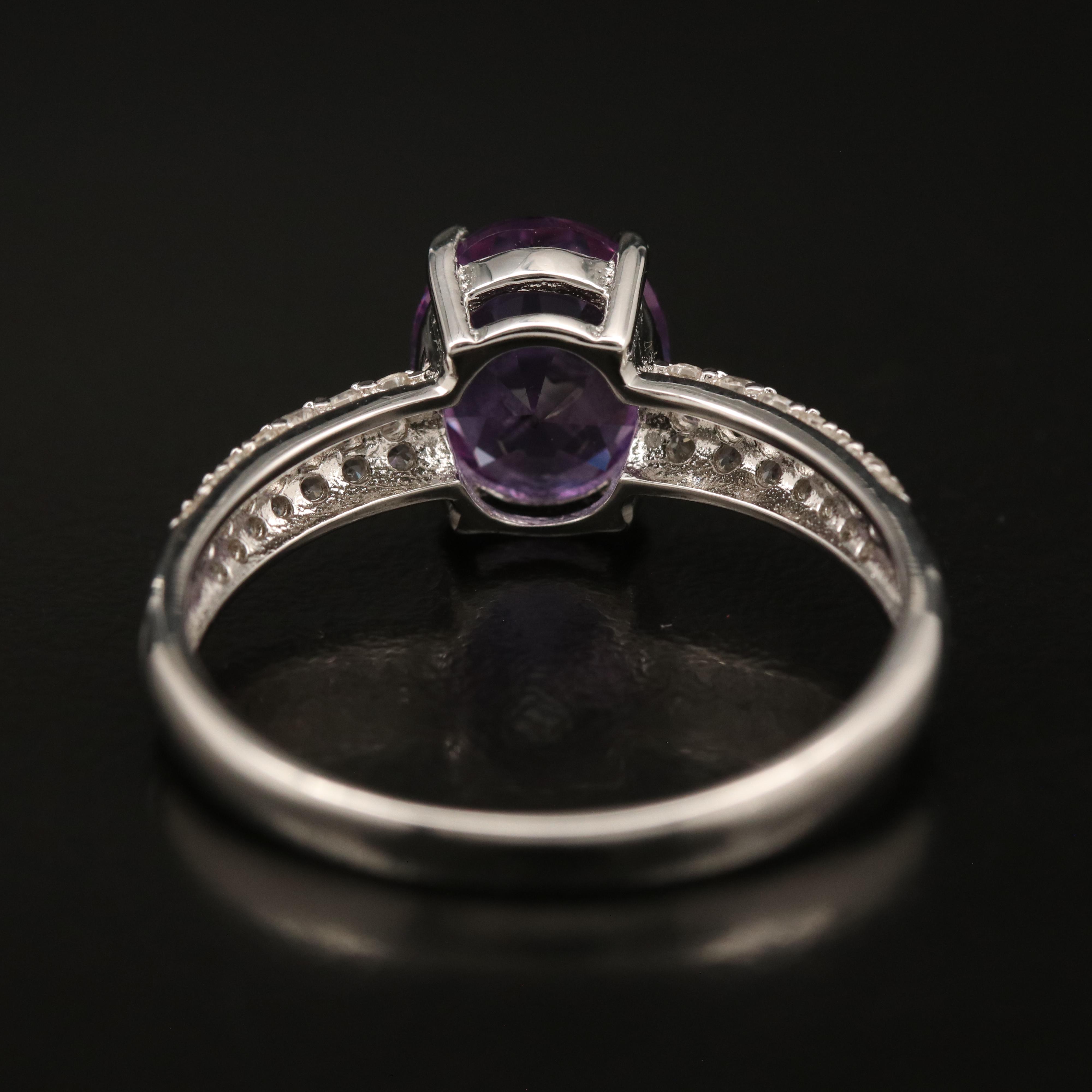 Sterling Color Change Sapphire and Zircon Ring | EBTH