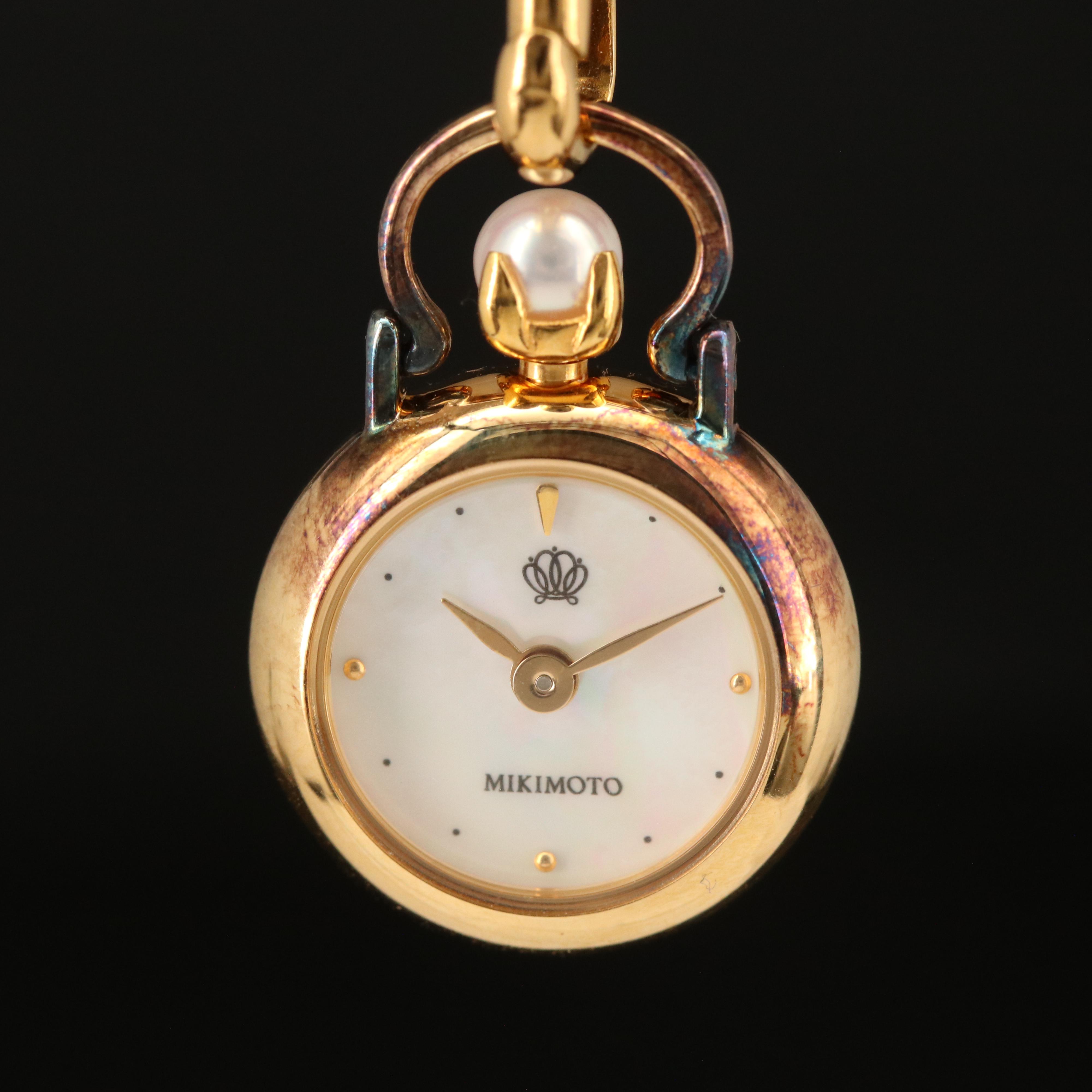 Mikimoto Mother-of-Pearl Dial Pendant Watch | EBTH