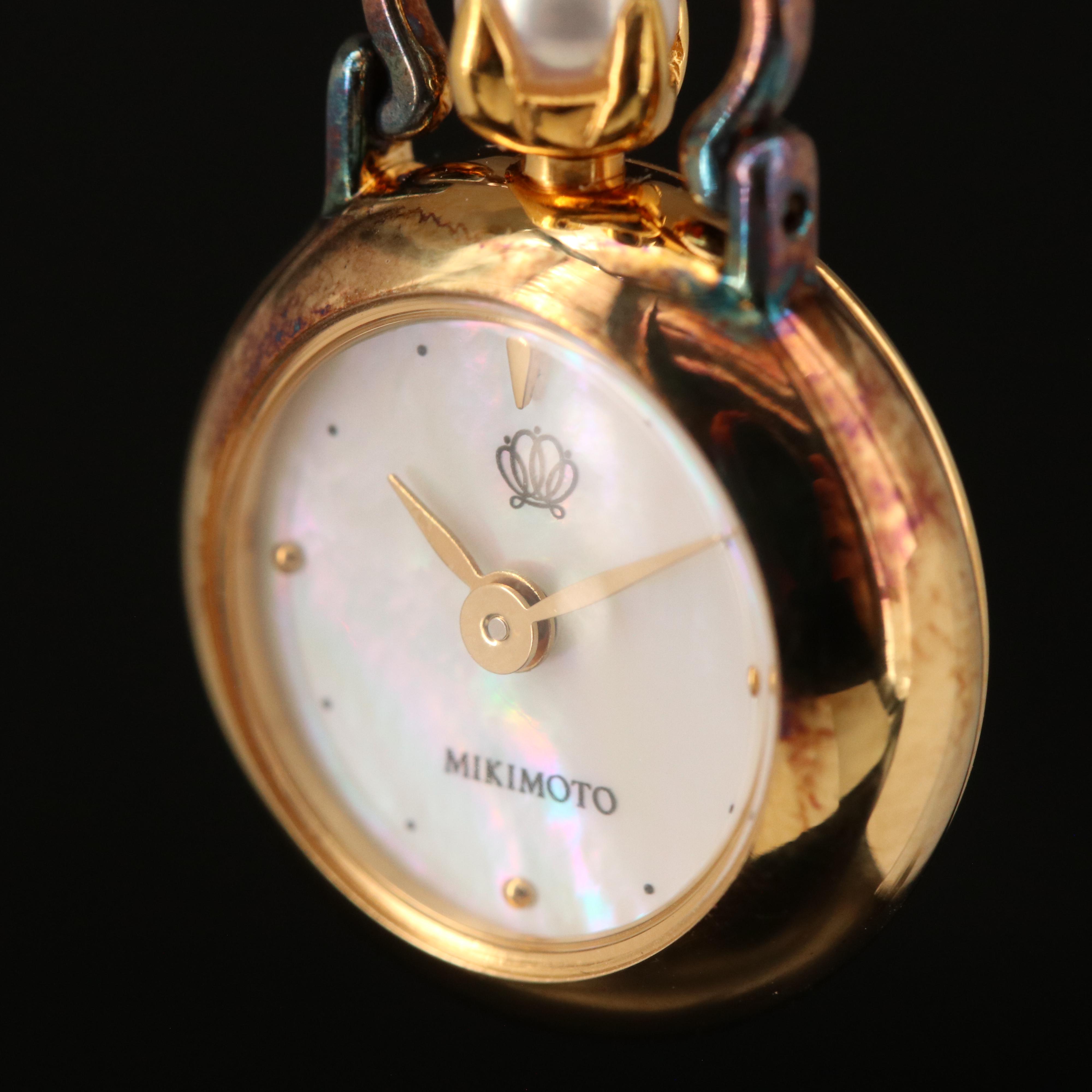 Mikimoto Mother-of-Pearl Dial Pendant Watch | EBTH