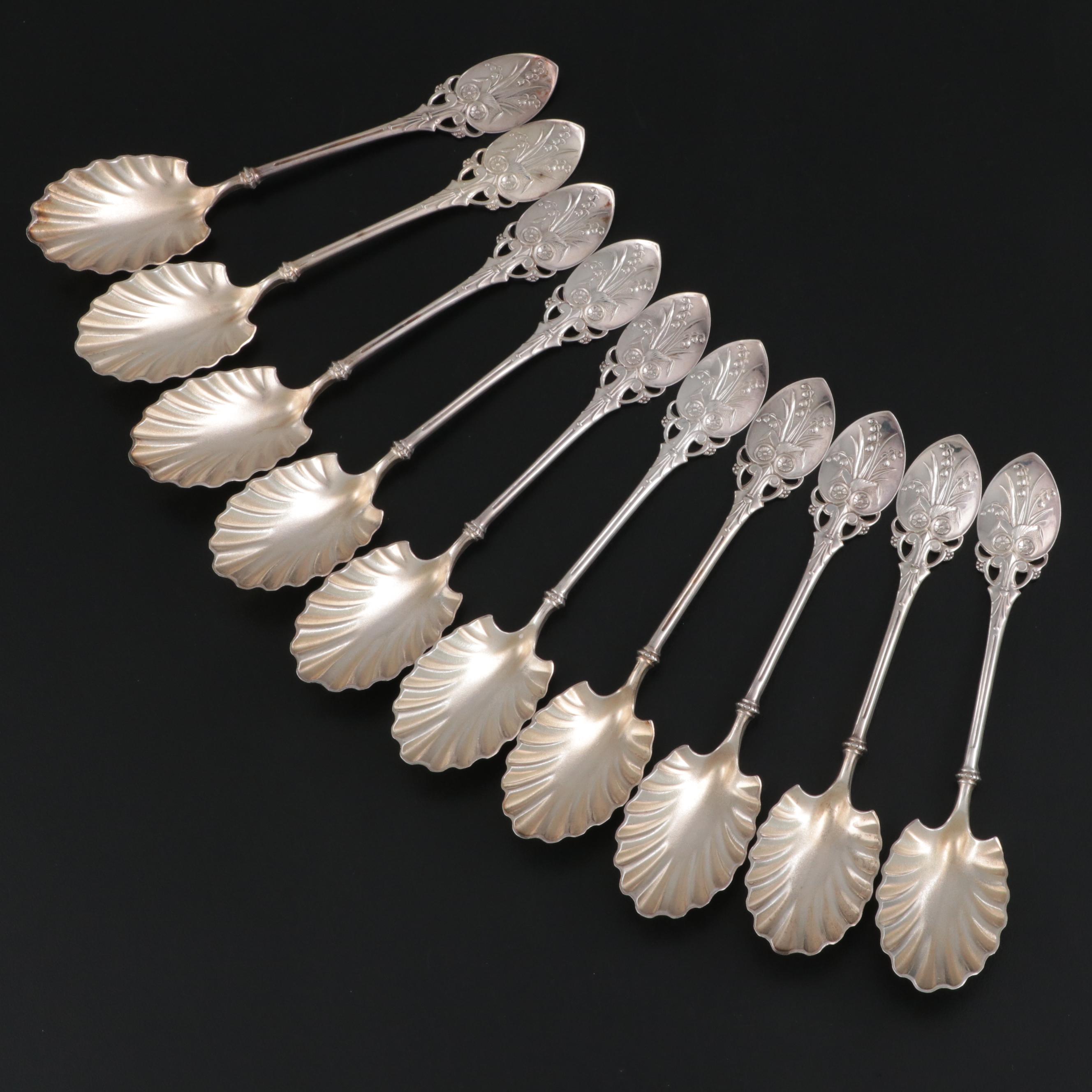 Gorham "Lily" Sterling Silver Sugar Shell Spoons, Late 19th Century | EBTH