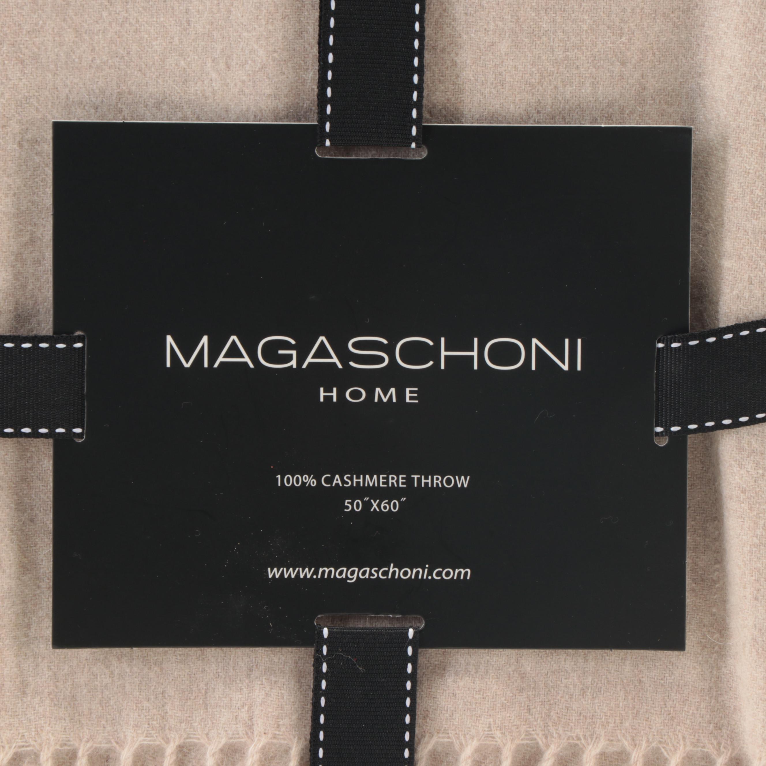 Magaschoni Home Cashmere Throw Blanket in Oatmeal Heather | EBTH