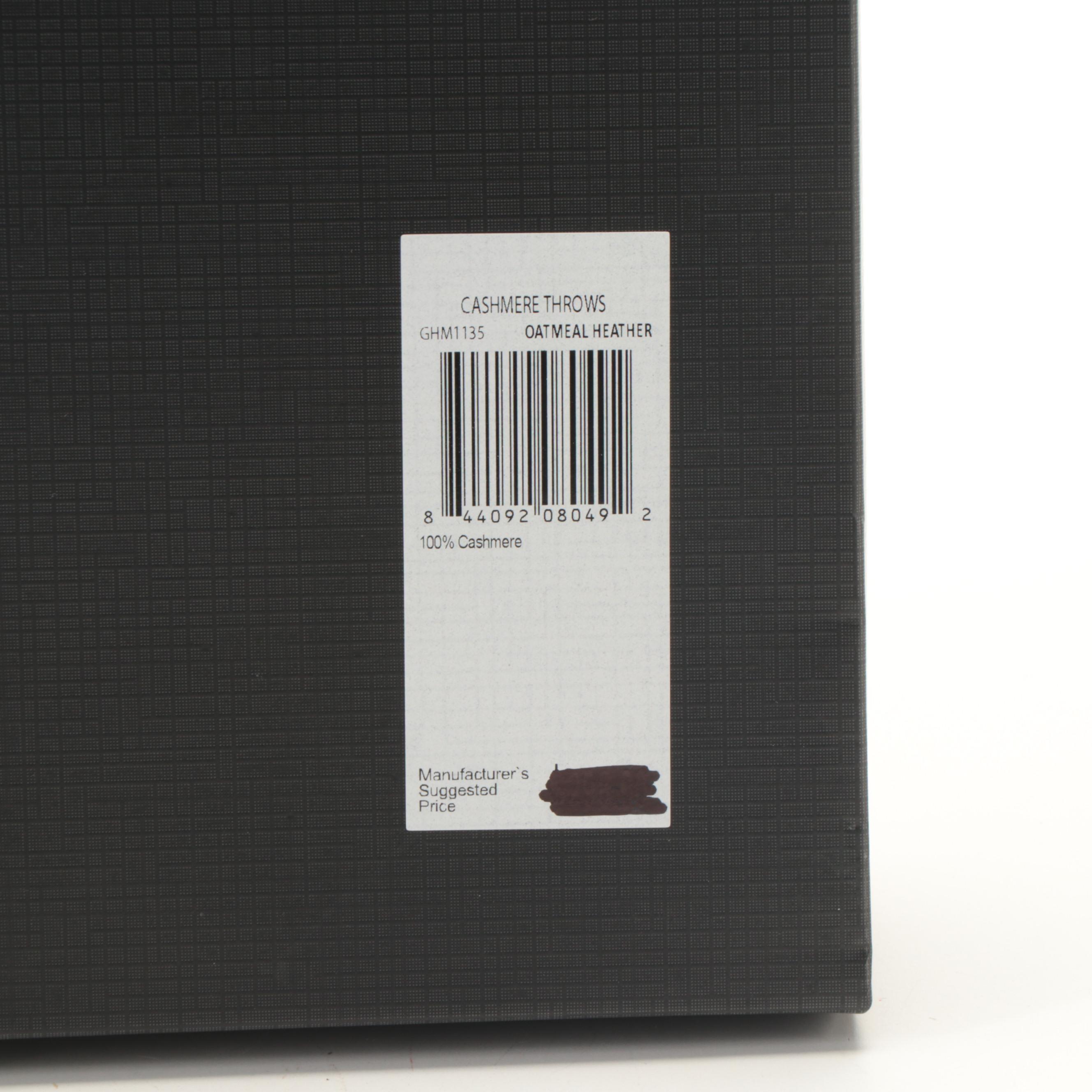 Magaschoni Home Cashmere Throw Blanket in Oatmeal Heather | EBTH