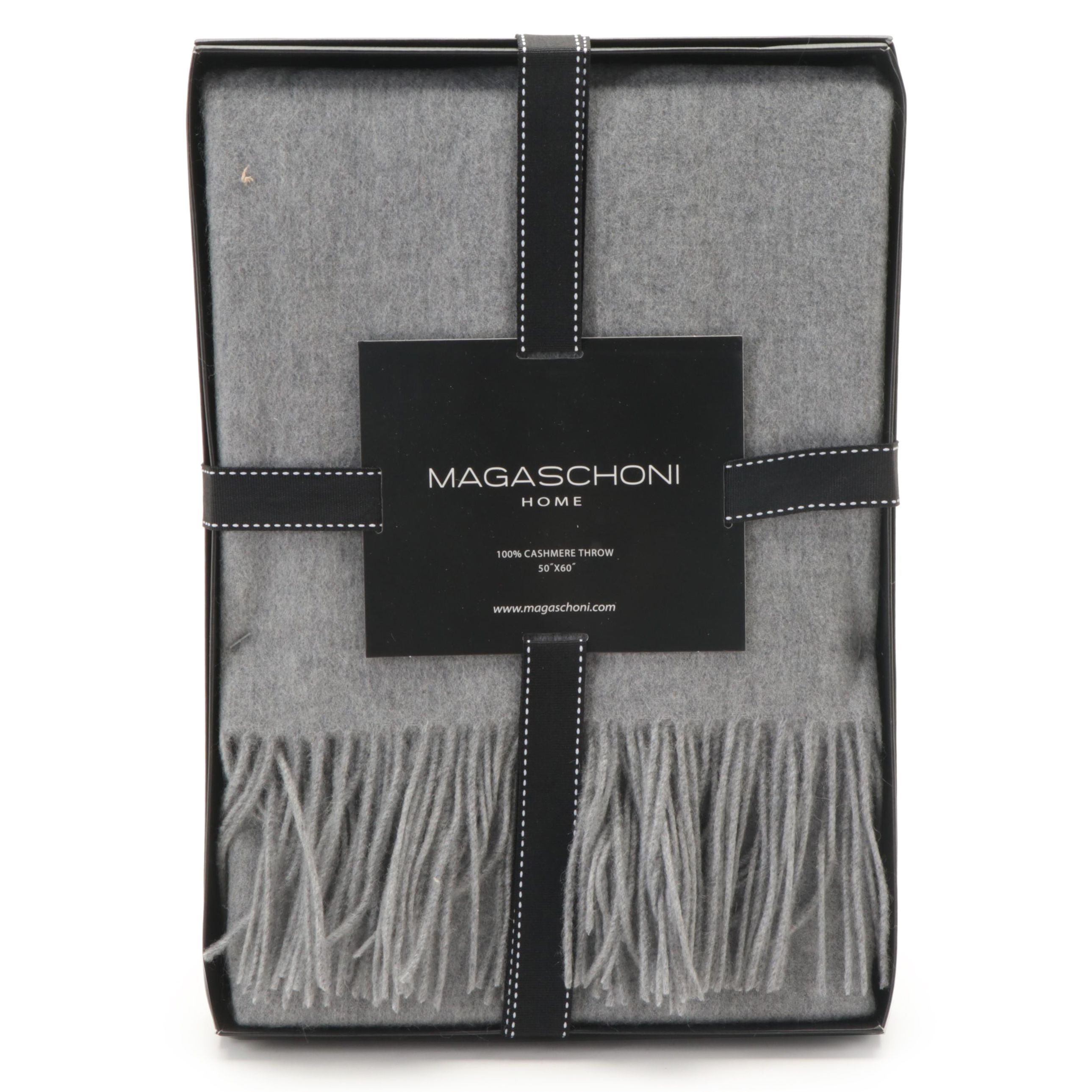 Magaschoni Home Cashmere Throw Blanket in Flannel Heather | EBTH