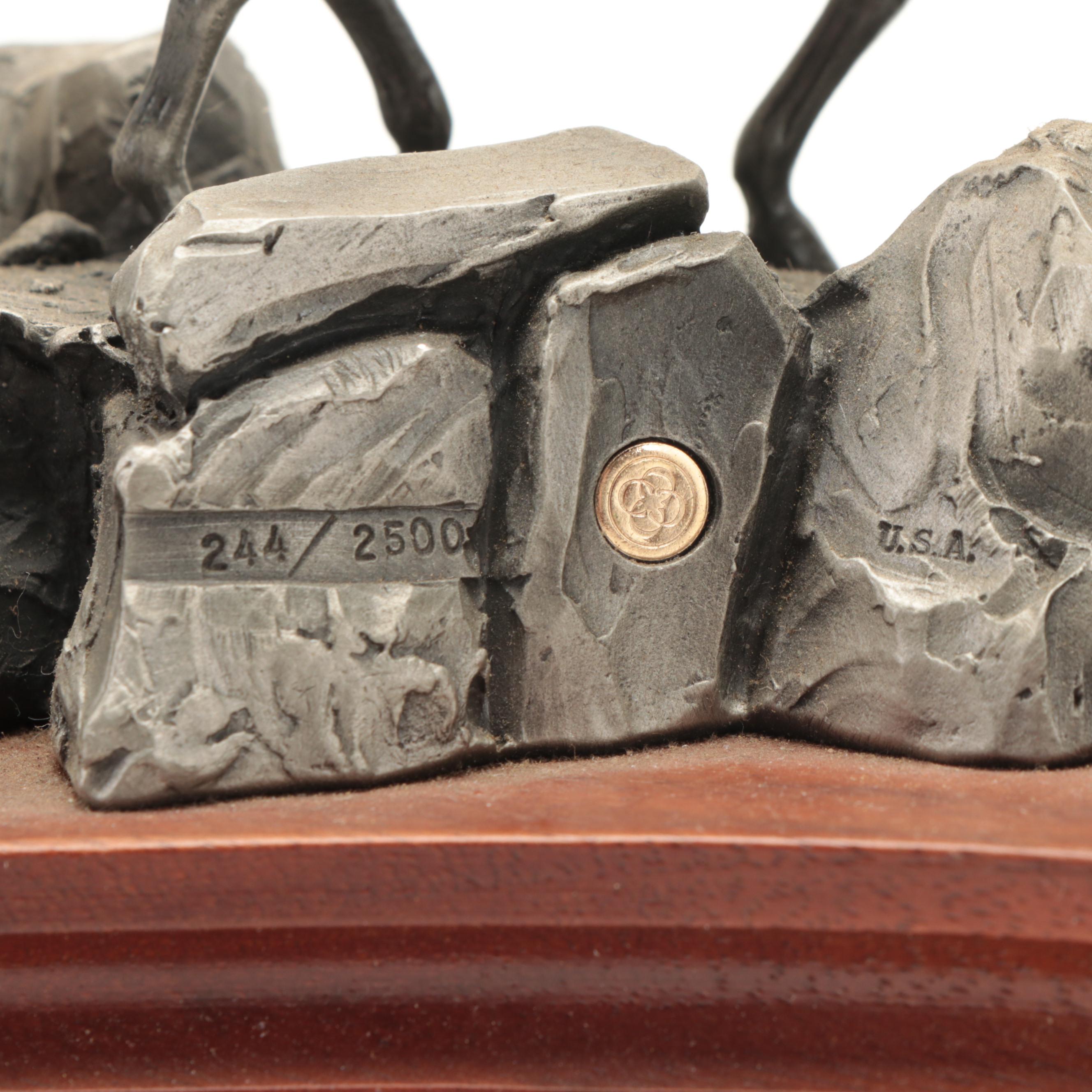 Don Polland Pewter Sculptures "Chief Joseph" and "Marauders", 1980s | EBTH