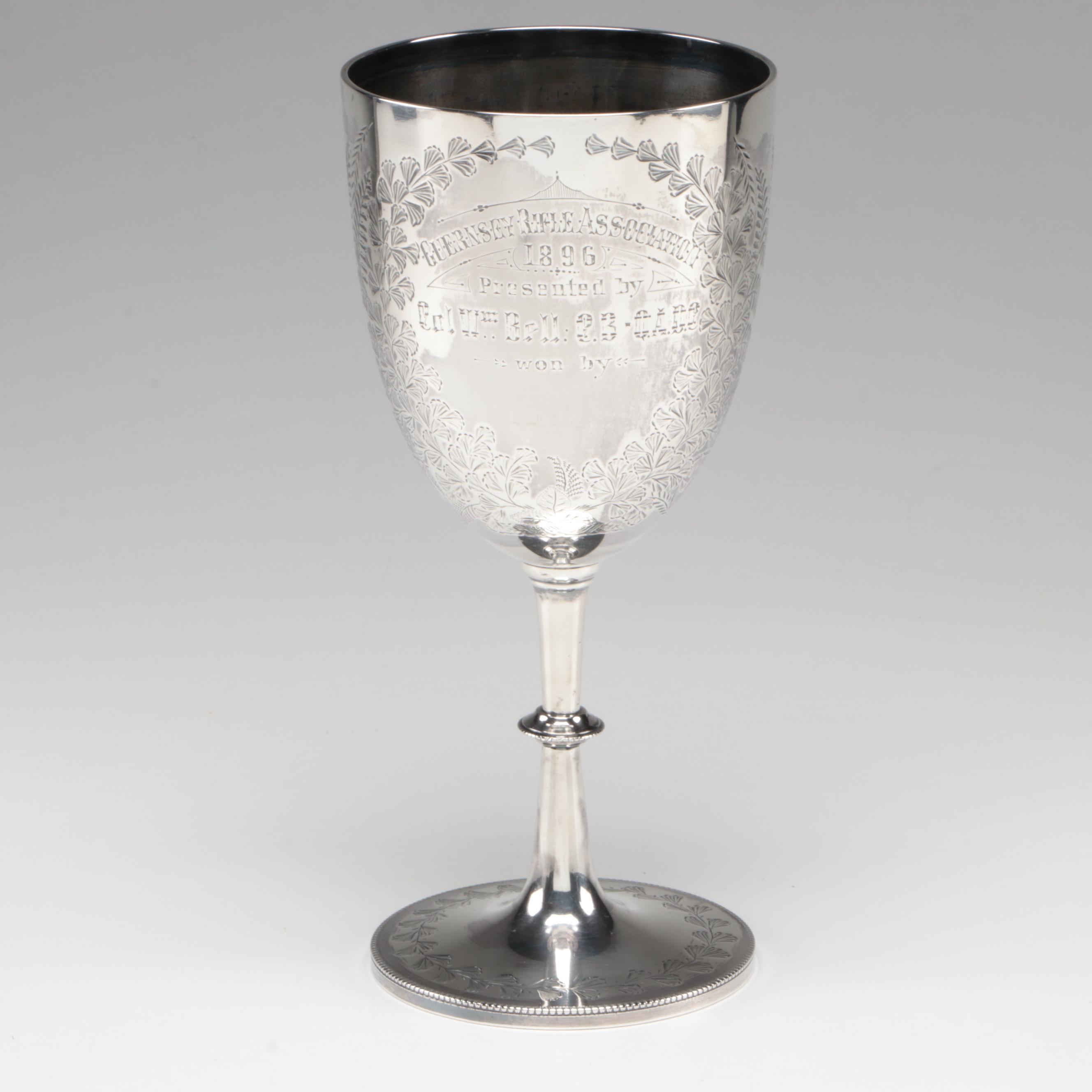 Robert Pringle & Sons Chased Sterling Silver Trophy Goblet, 1896 | EBTH