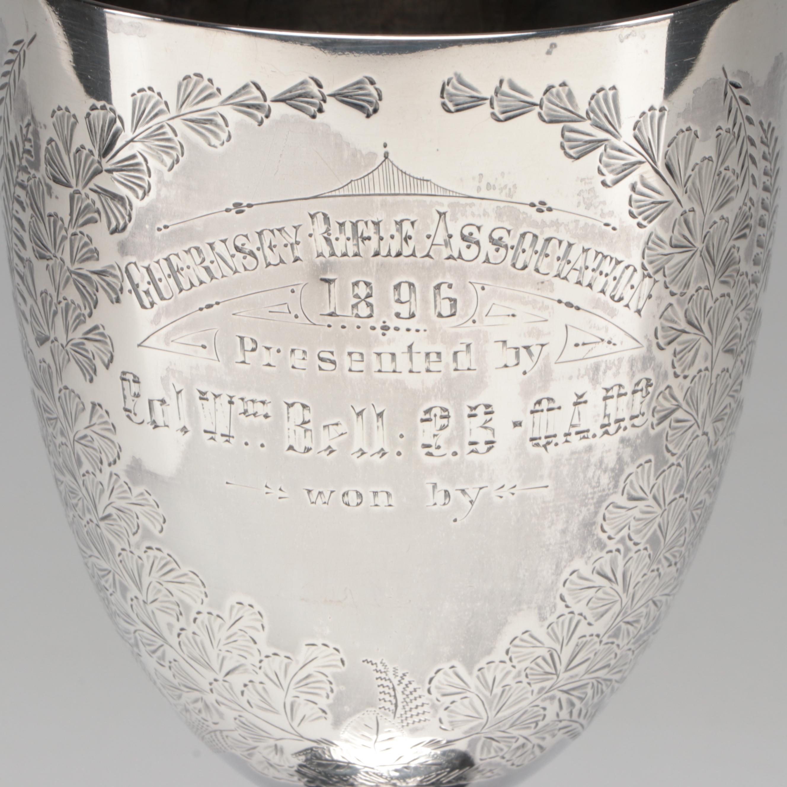 Robert Pringle & Sons Chased Sterling Silver Trophy Goblet, 1896 | EBTH