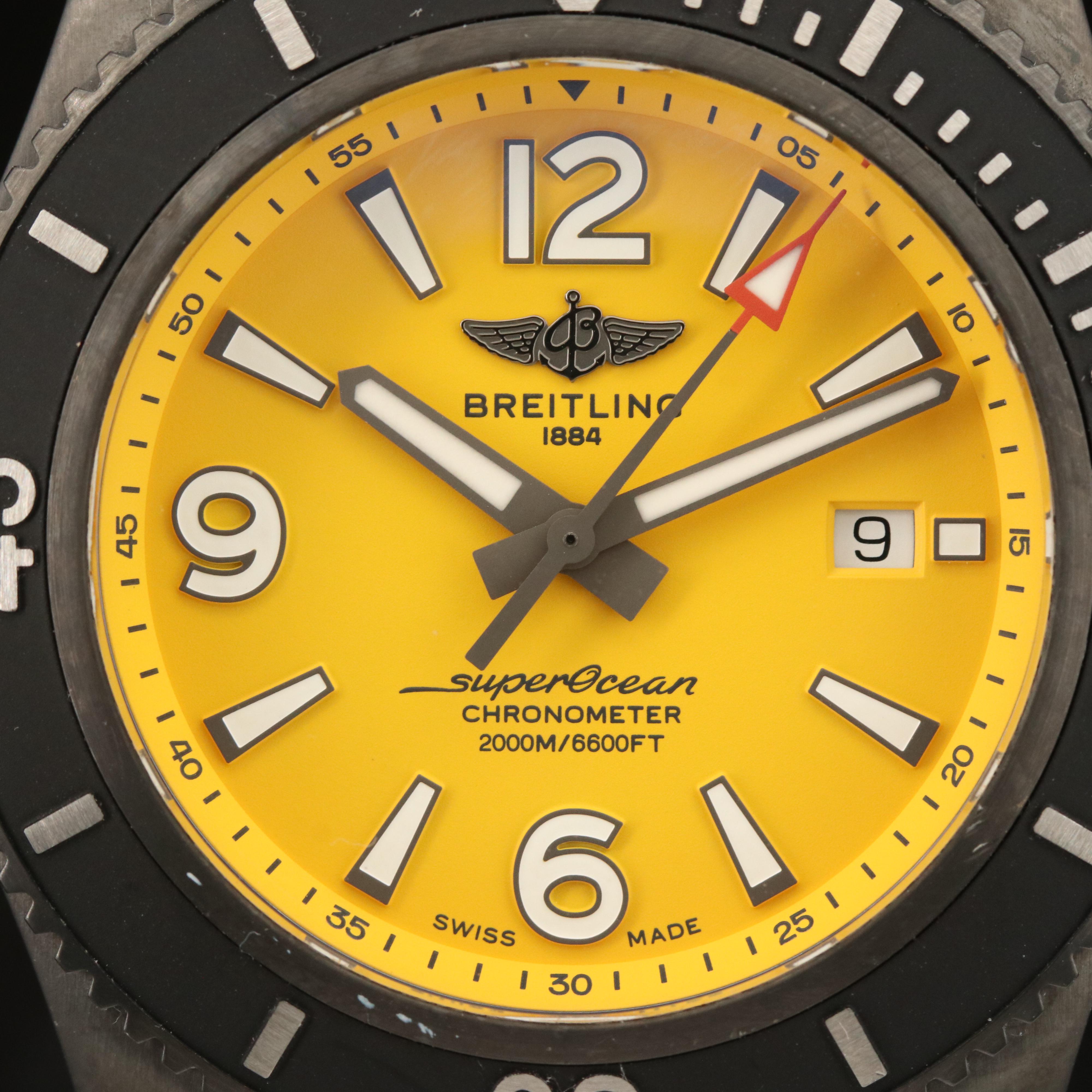 Breitling Superocean 46 Yellow Dial Automatic Wristwatch | EBTH