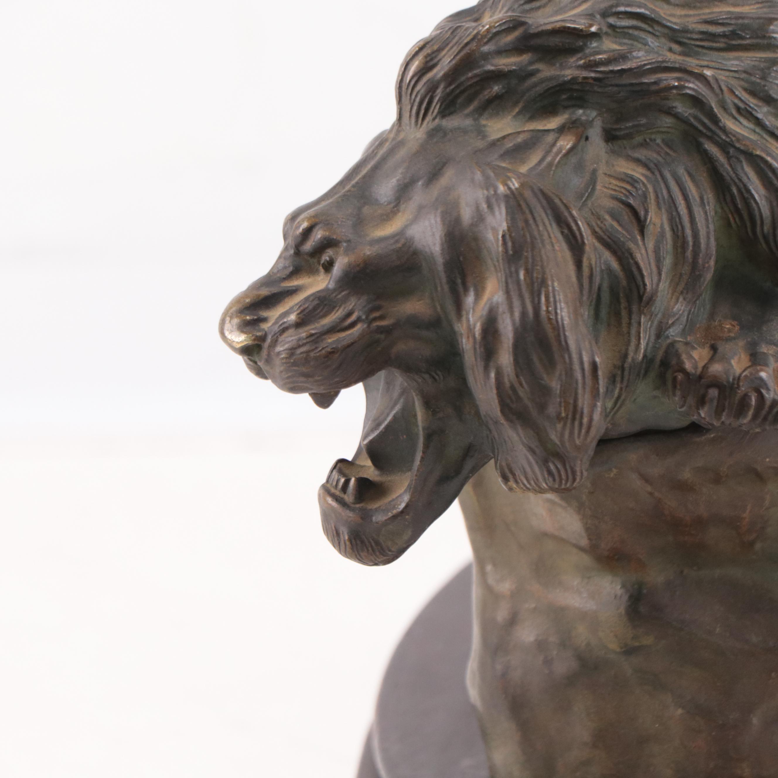 Bronze Alloy Sculpture After Thomas Francois Cartier of a Lion | EBTH