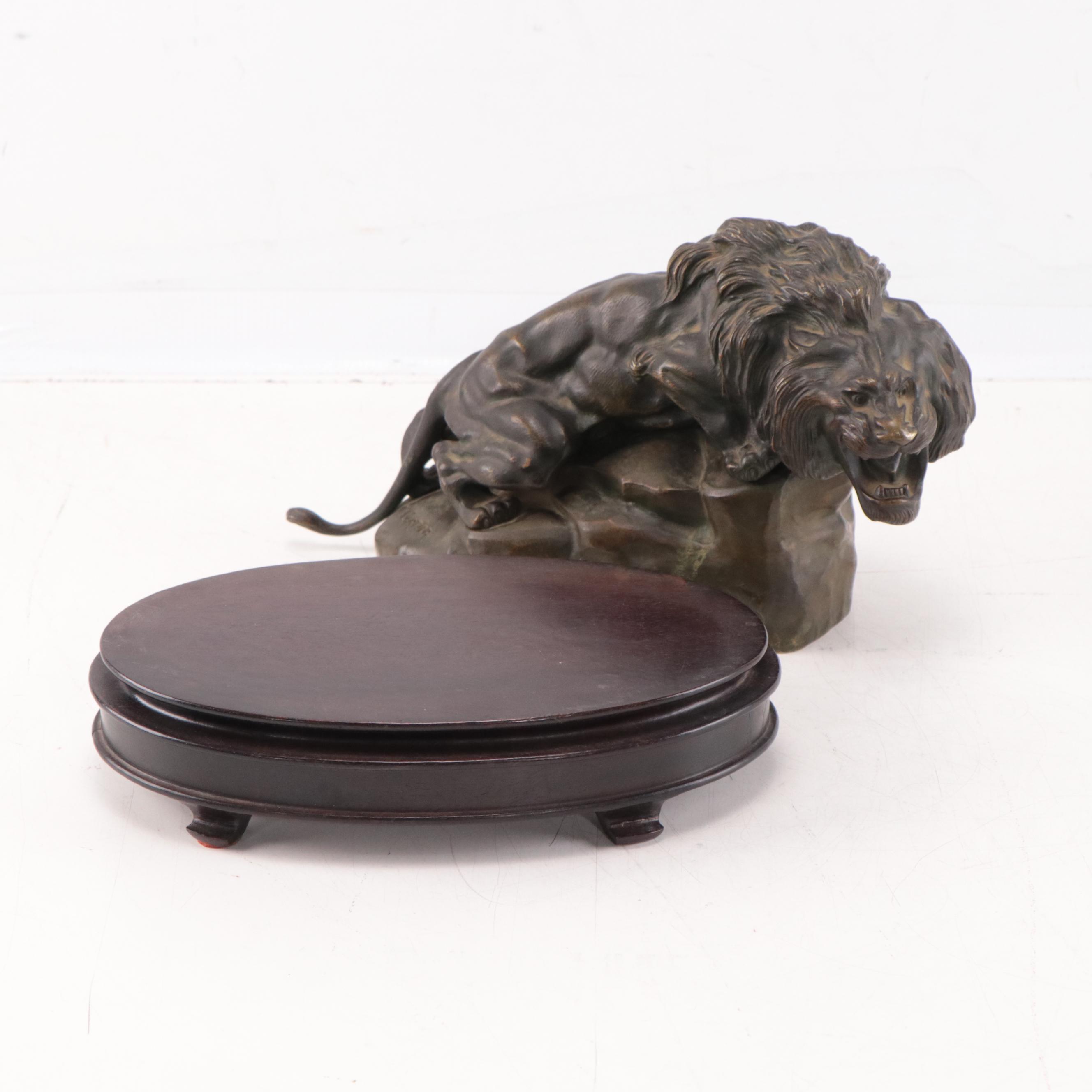 Bronze Alloy Sculpture After Thomas Francois Cartier of a Lion | EBTH