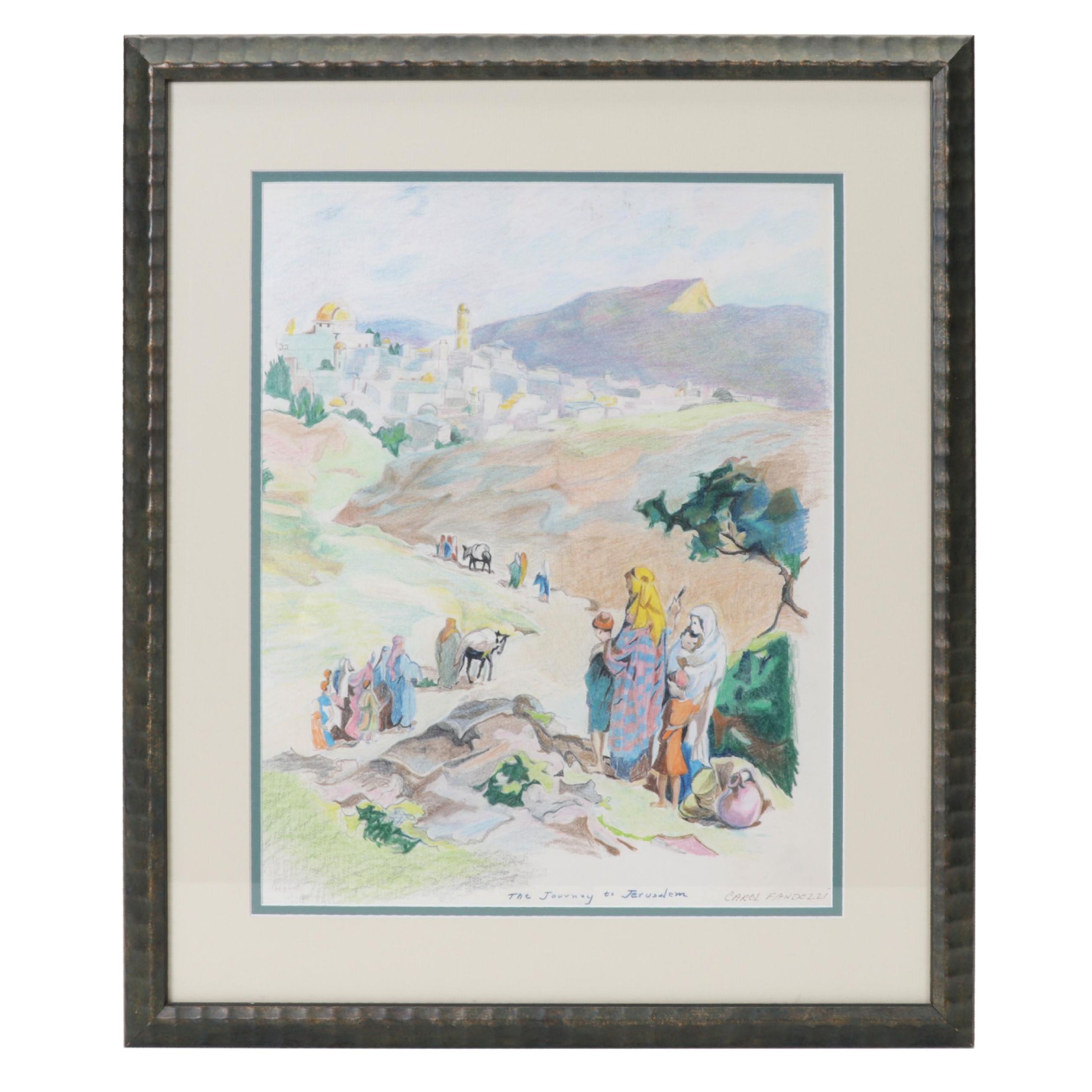 Carol Fandozzi Colored Pencil Drawing "The Journey to Jerusalem" | EBTH