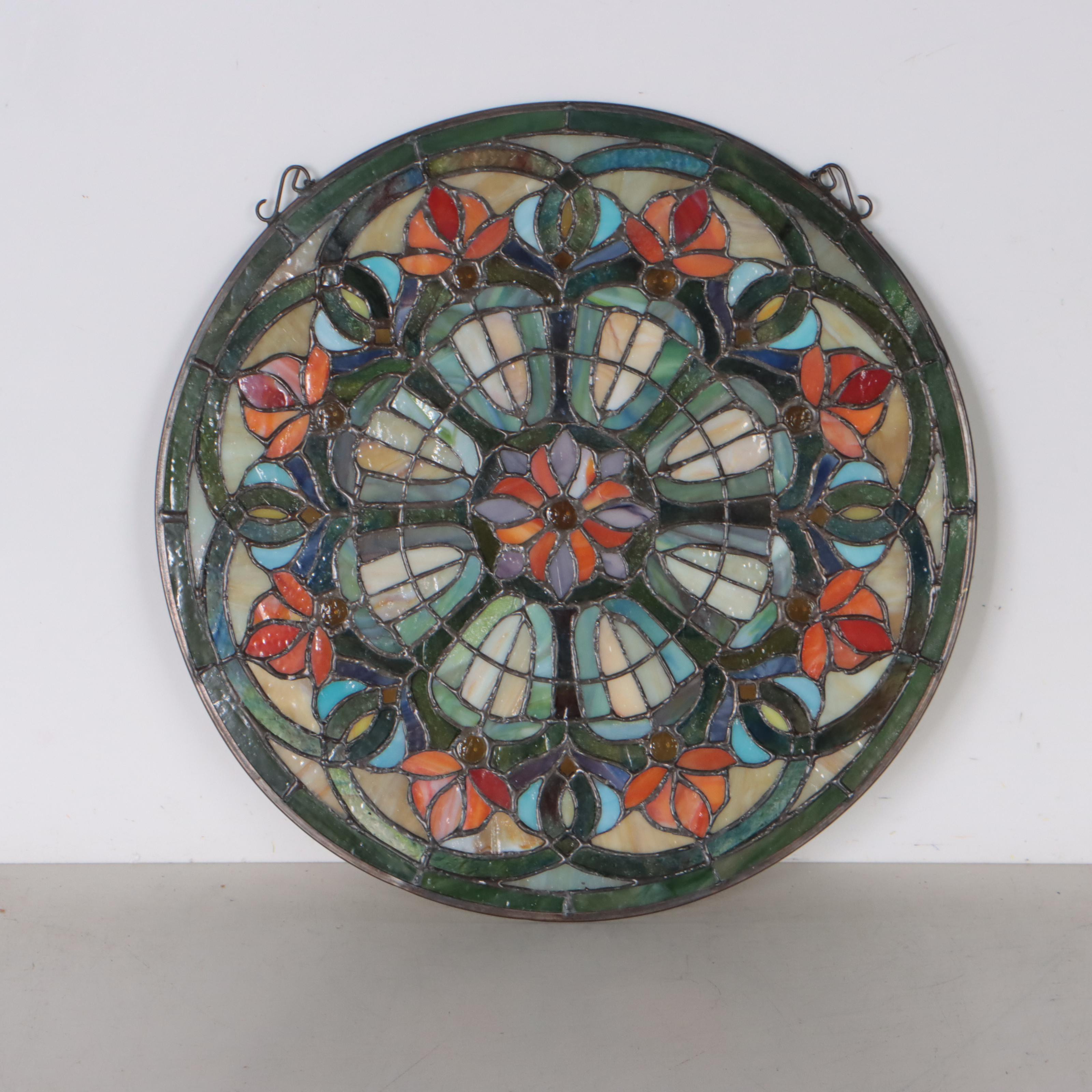 Stained Glass Hanging Window Panel Medallion | EBTH