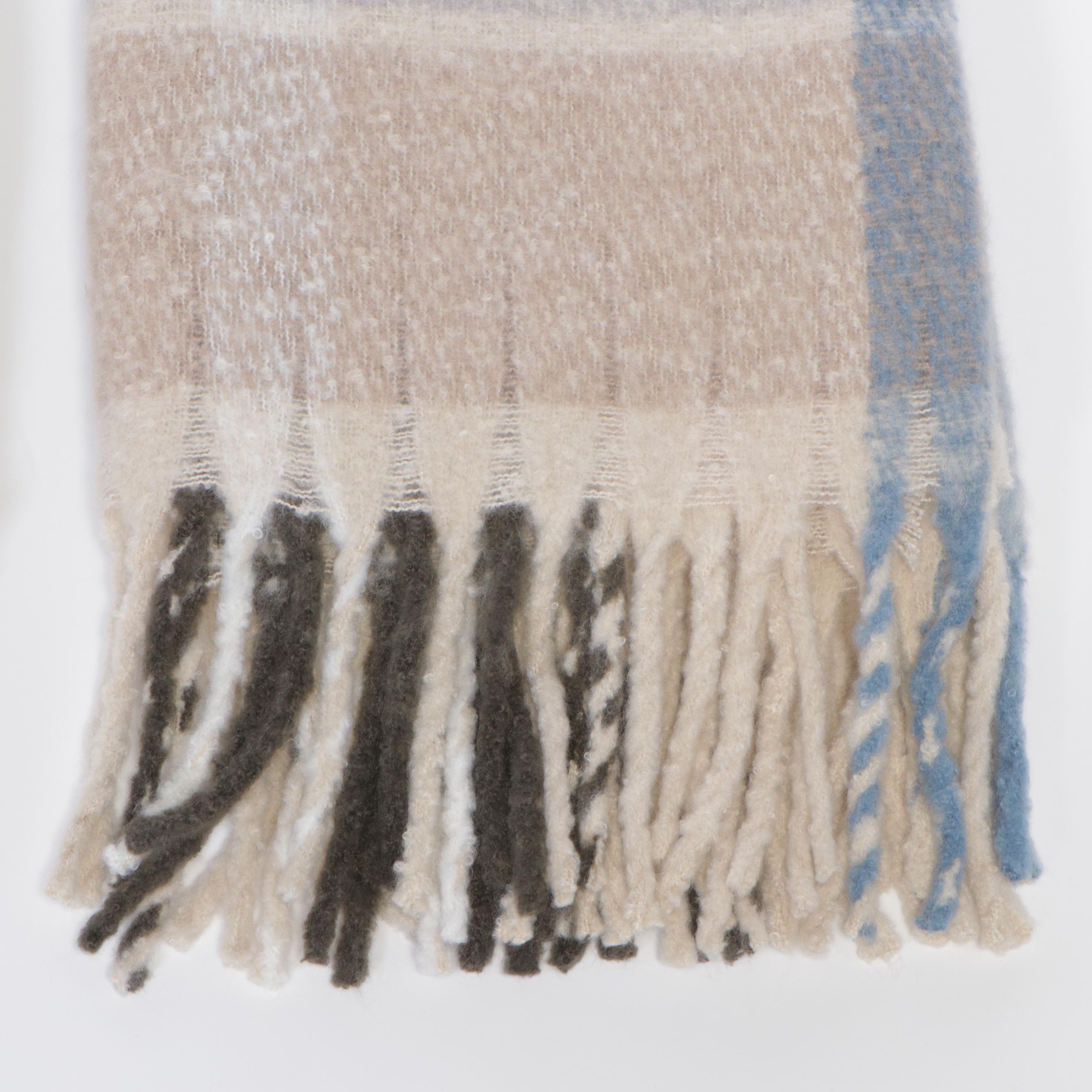 Magaschoni Home Faux Mohair Throws with Fringe | EBTH