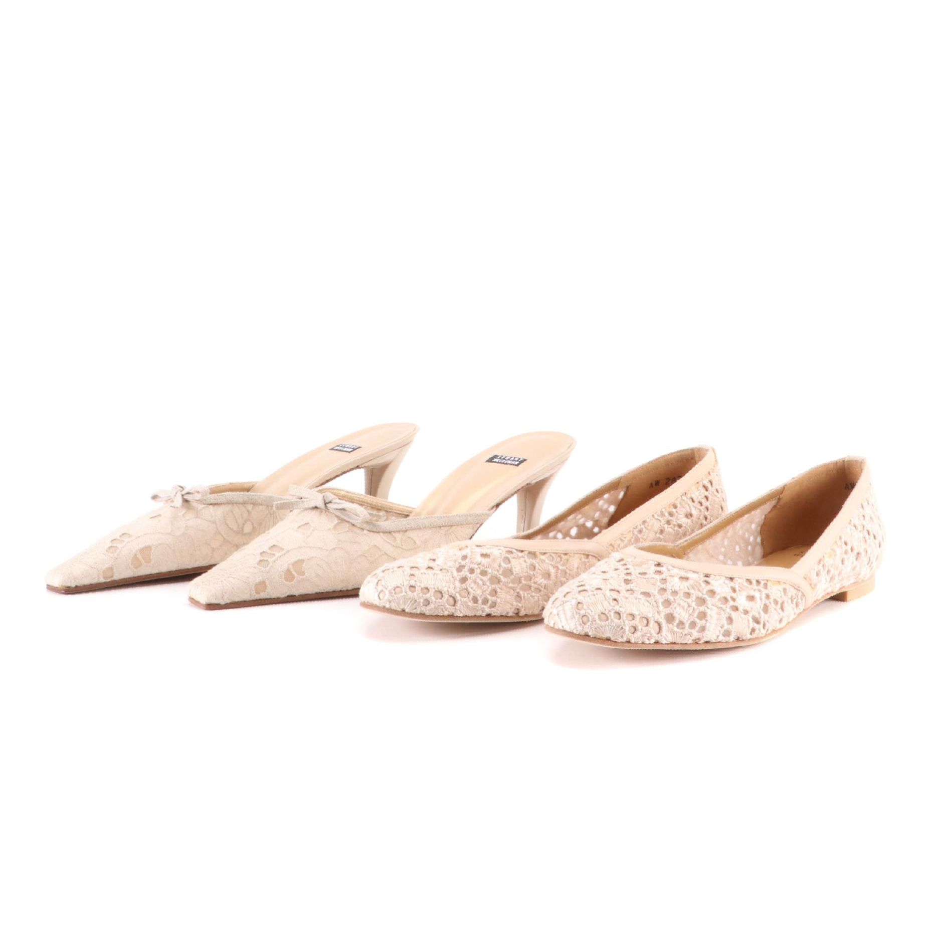 Stuart Weitzman Ballet Flats and Mules in Openwork Lace | EBTH