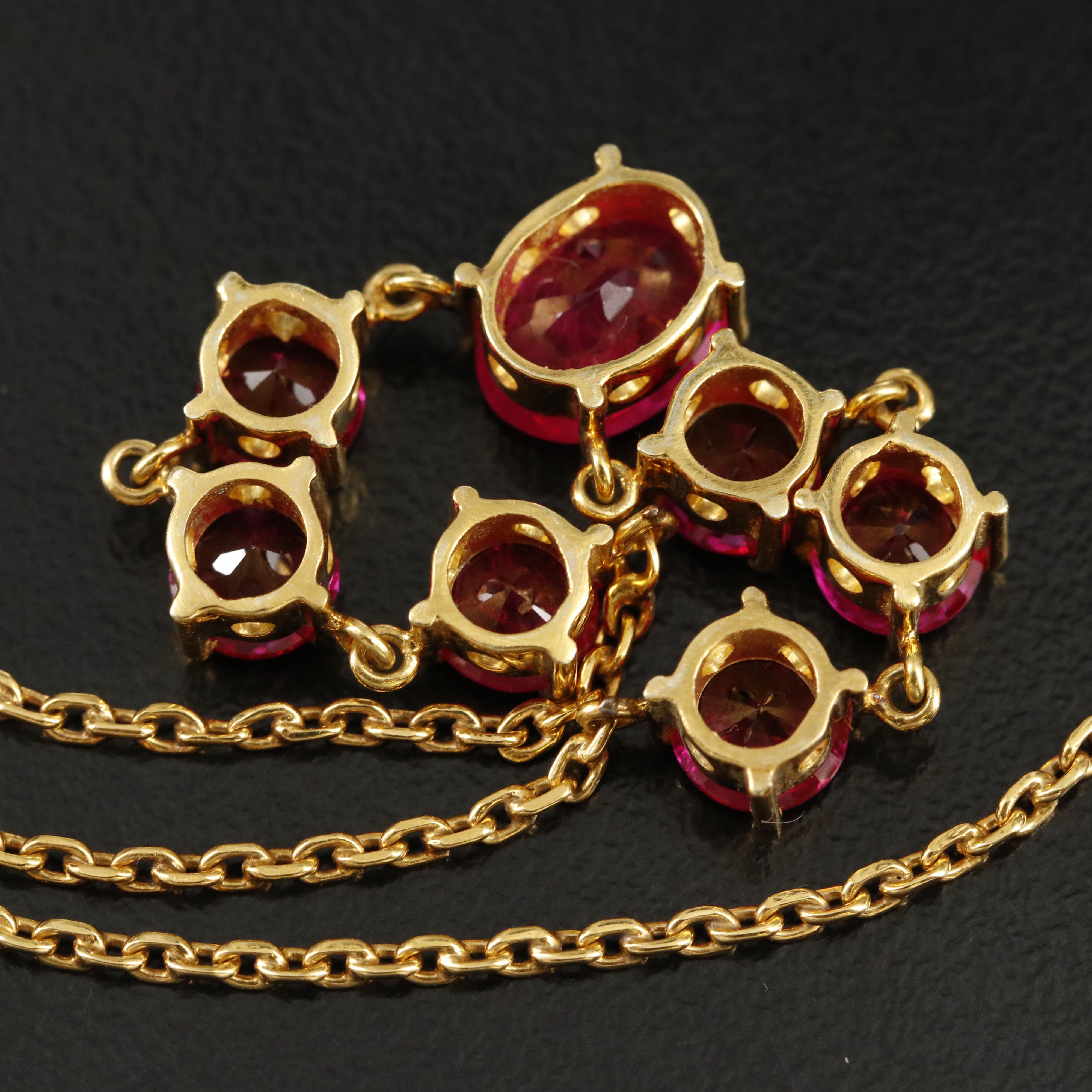 14K Ruby Station Necklace | EBTH