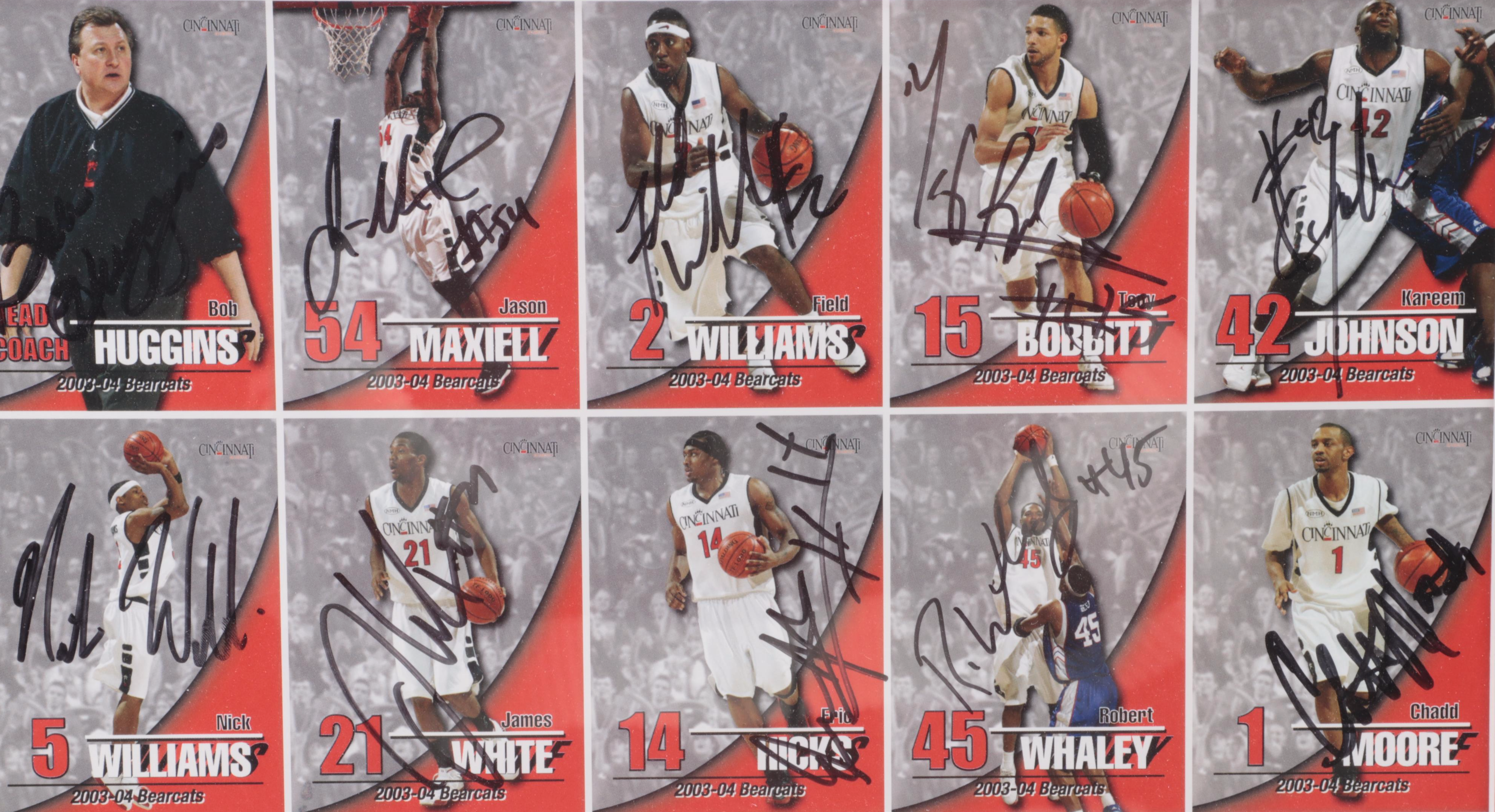 University Of Cincinnati Bearcats Signed Framed Uncut Basketball Card ...
