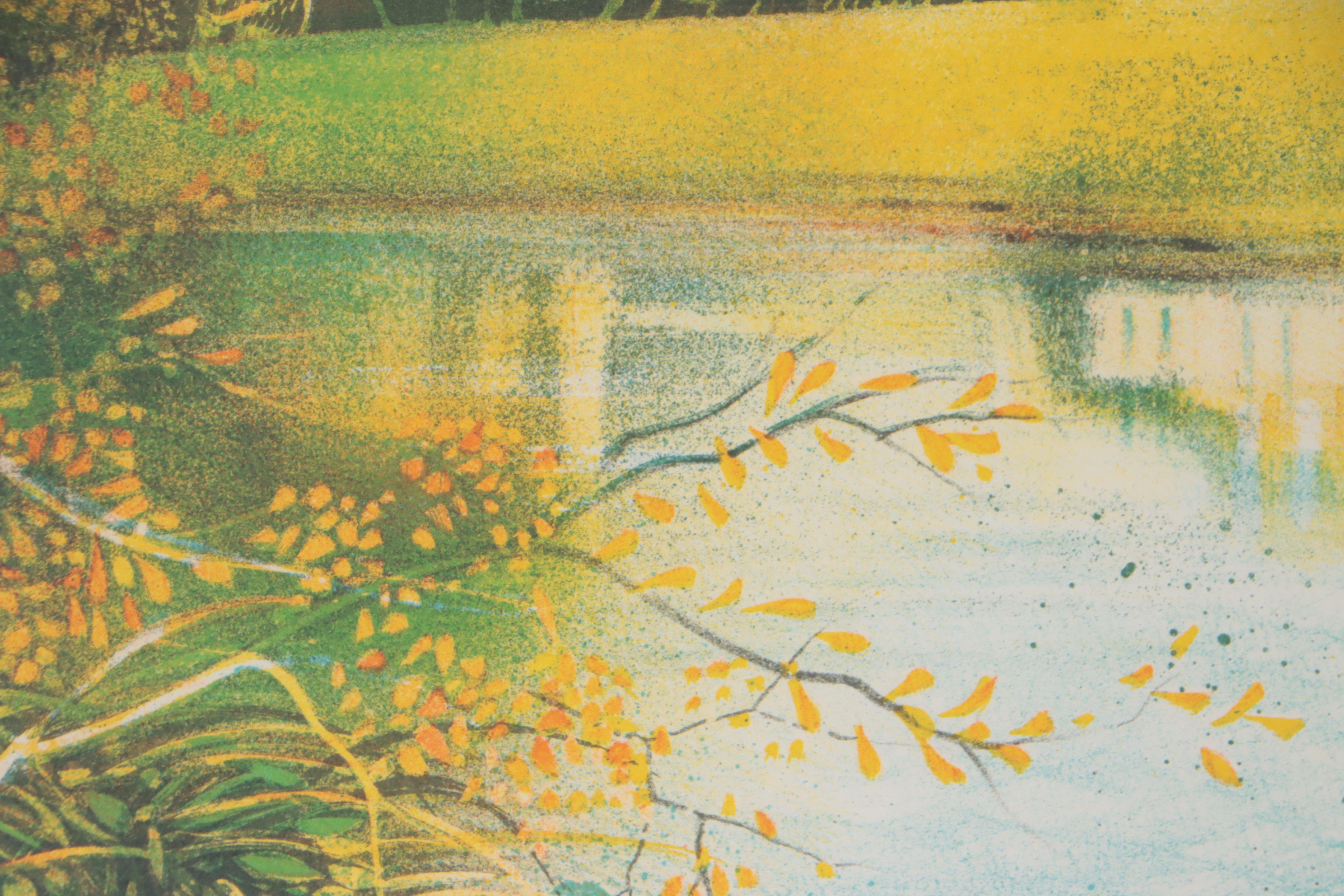 Lake Landscape Lithograph, Late 20th Century | EBTH