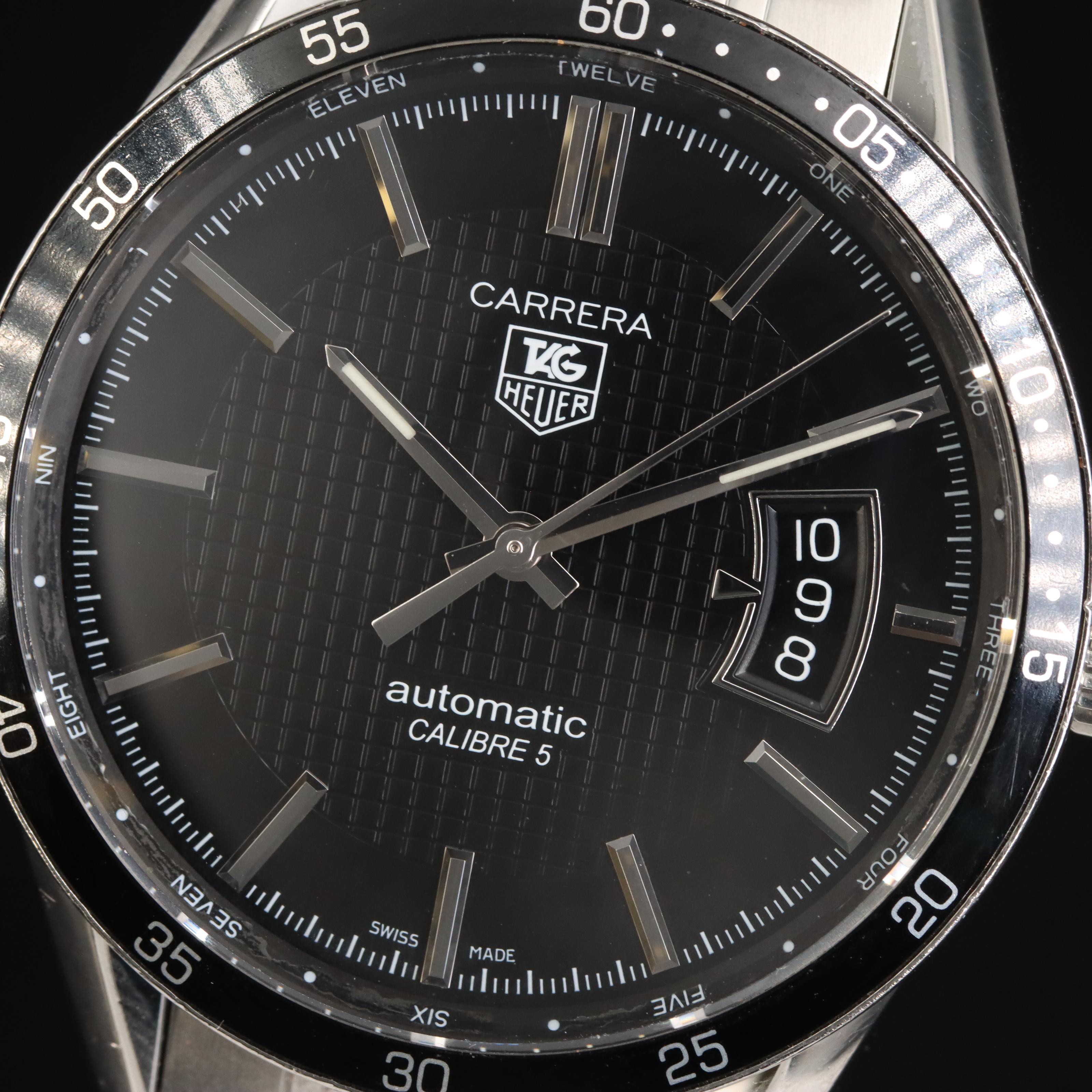 TAG Heuer Carrera Calibre 5 Black Automatic Wristwatch | EBTH