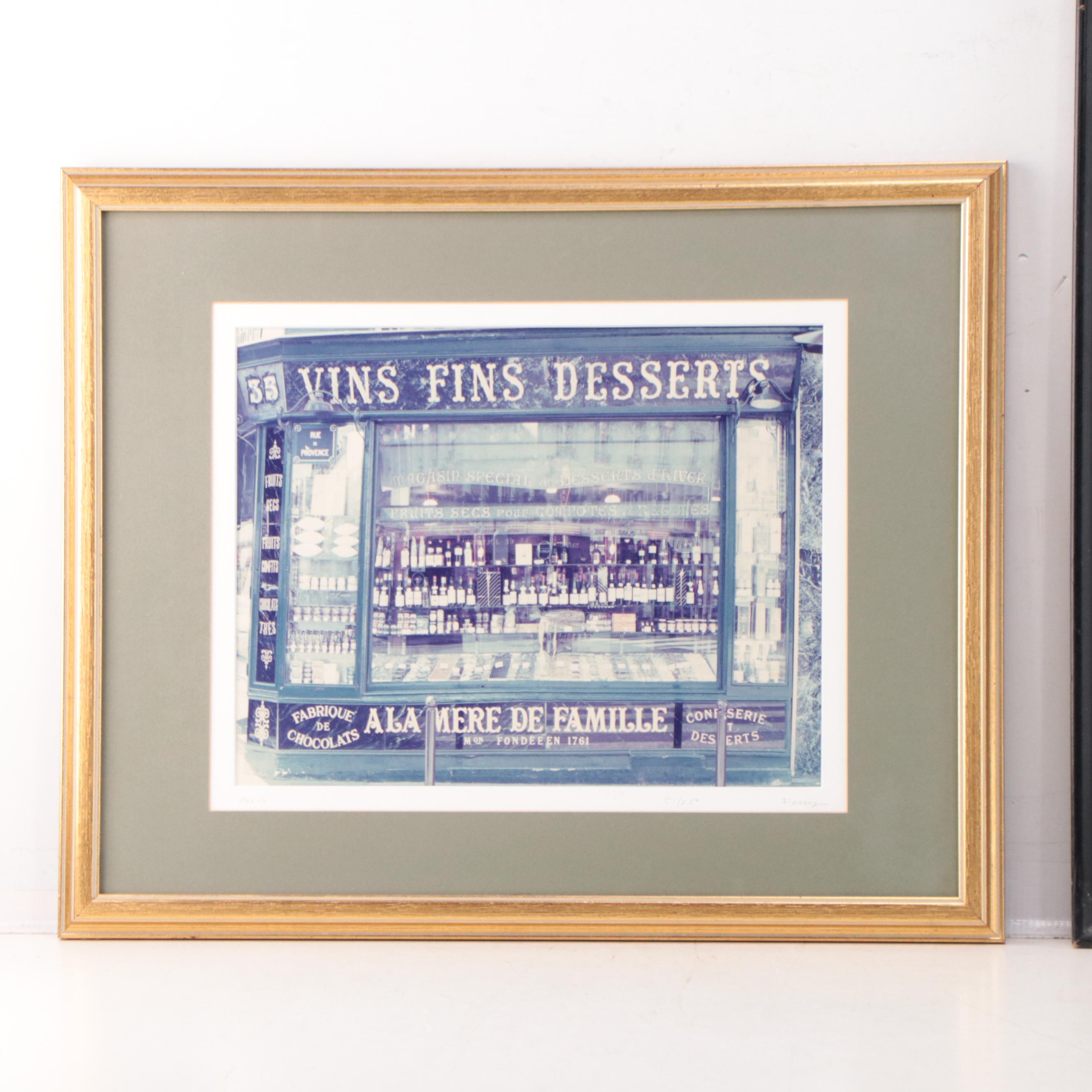 Color Lithograph Map of France and Photograph of Parisian Storefront | EBTH