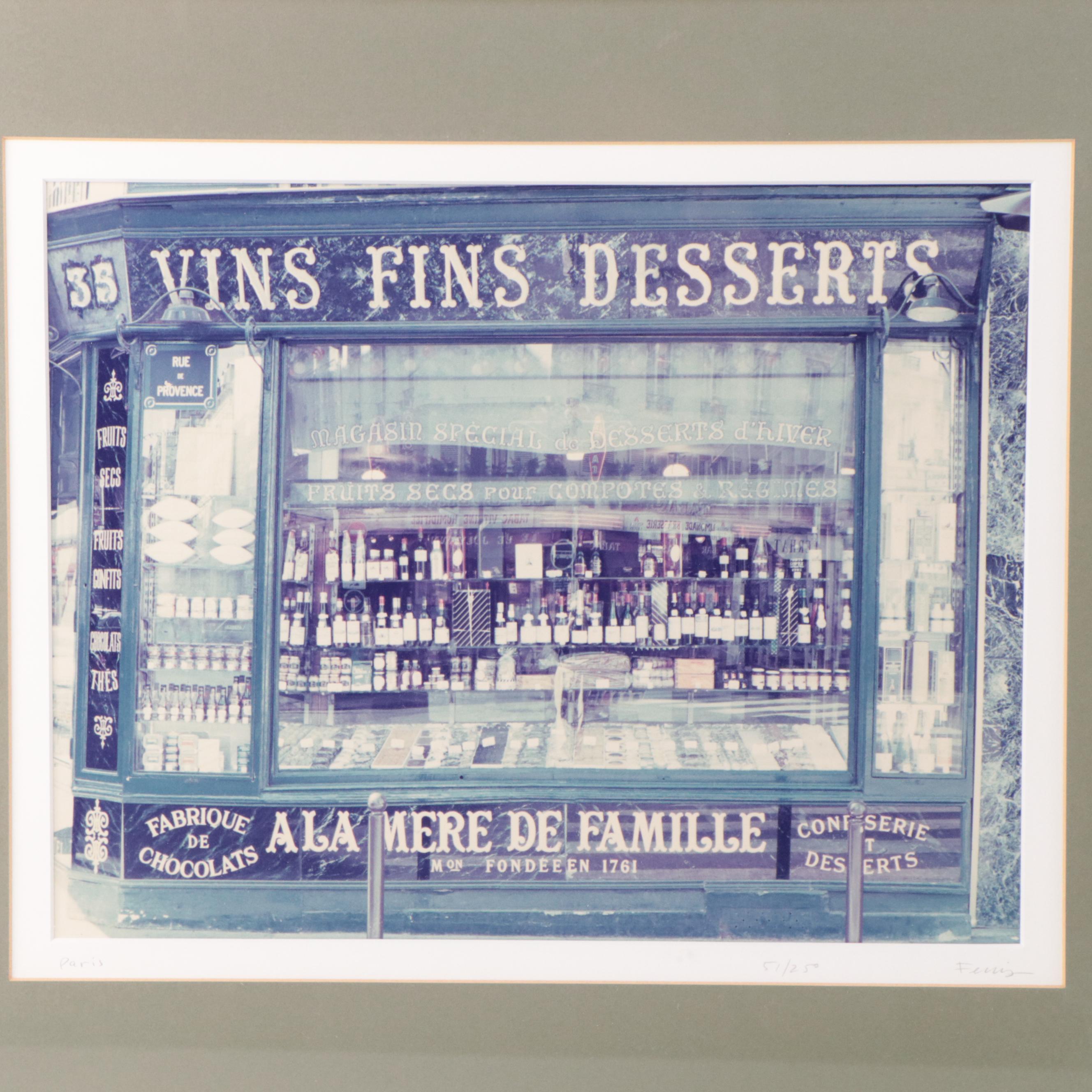 Color Lithograph Map of France and Photograph of Parisian Storefront | EBTH