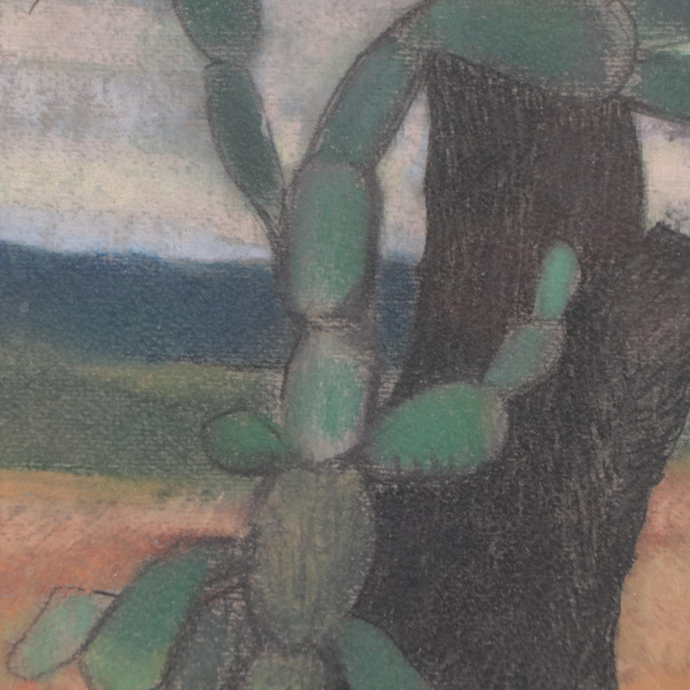 Diederich Kortlang Pastel Drawing of Landscape With Dead Tree and ...