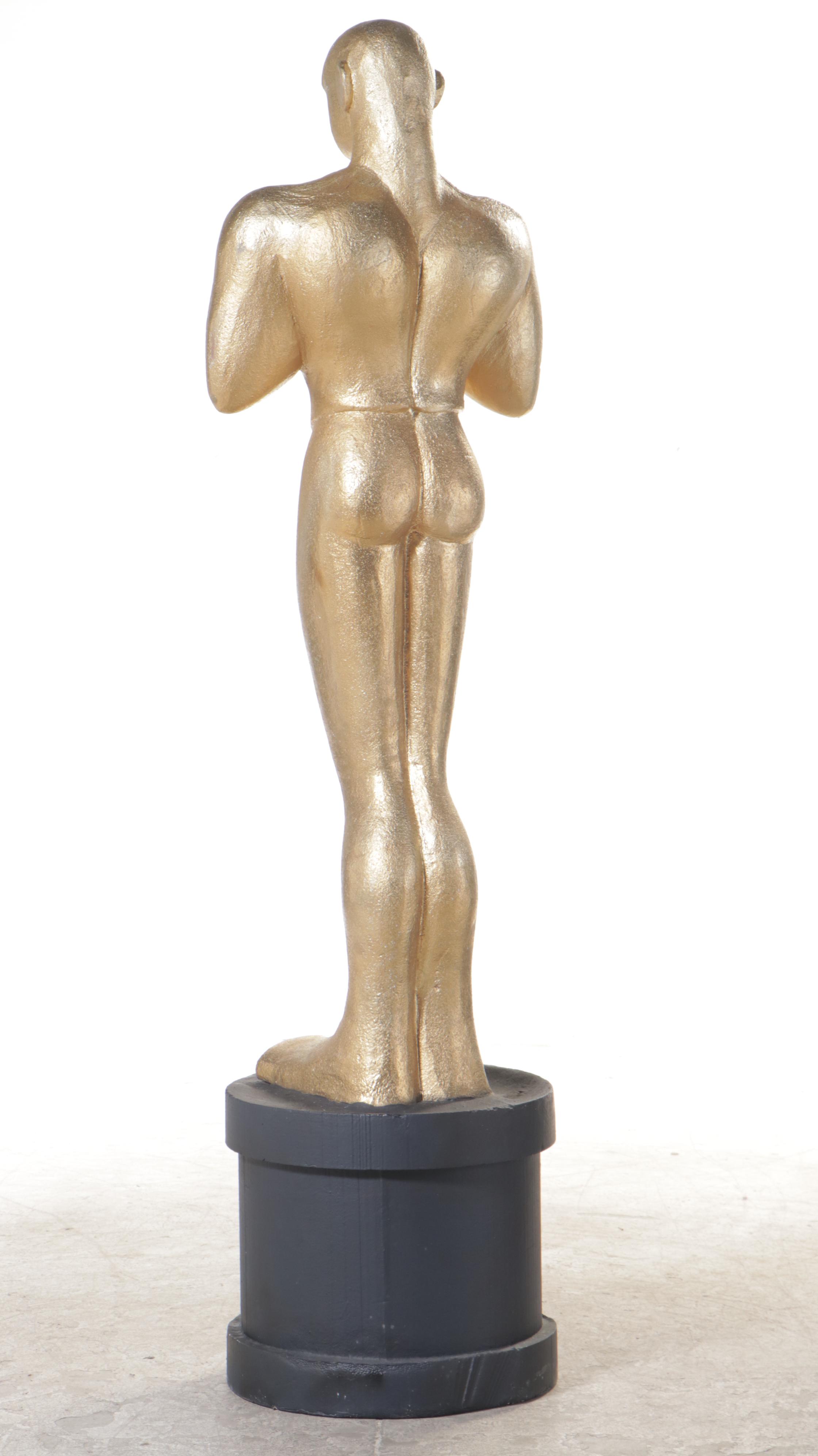 Monumental Gilt and Parcel-Ebonized Polystyrene Foam "Oscar" Statue | EBTH