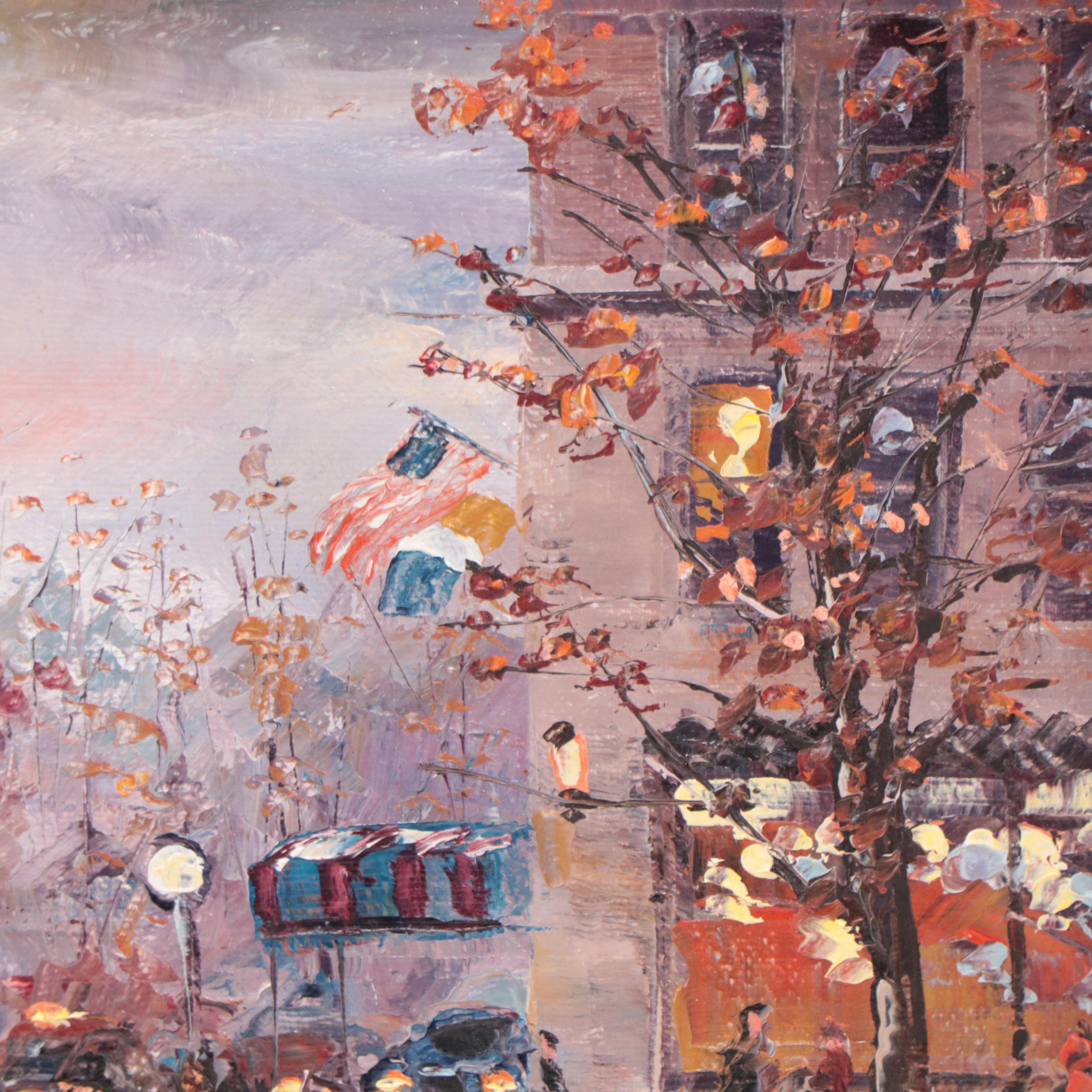 Robert LeBron New York City Scene Oil Painting | EBTH