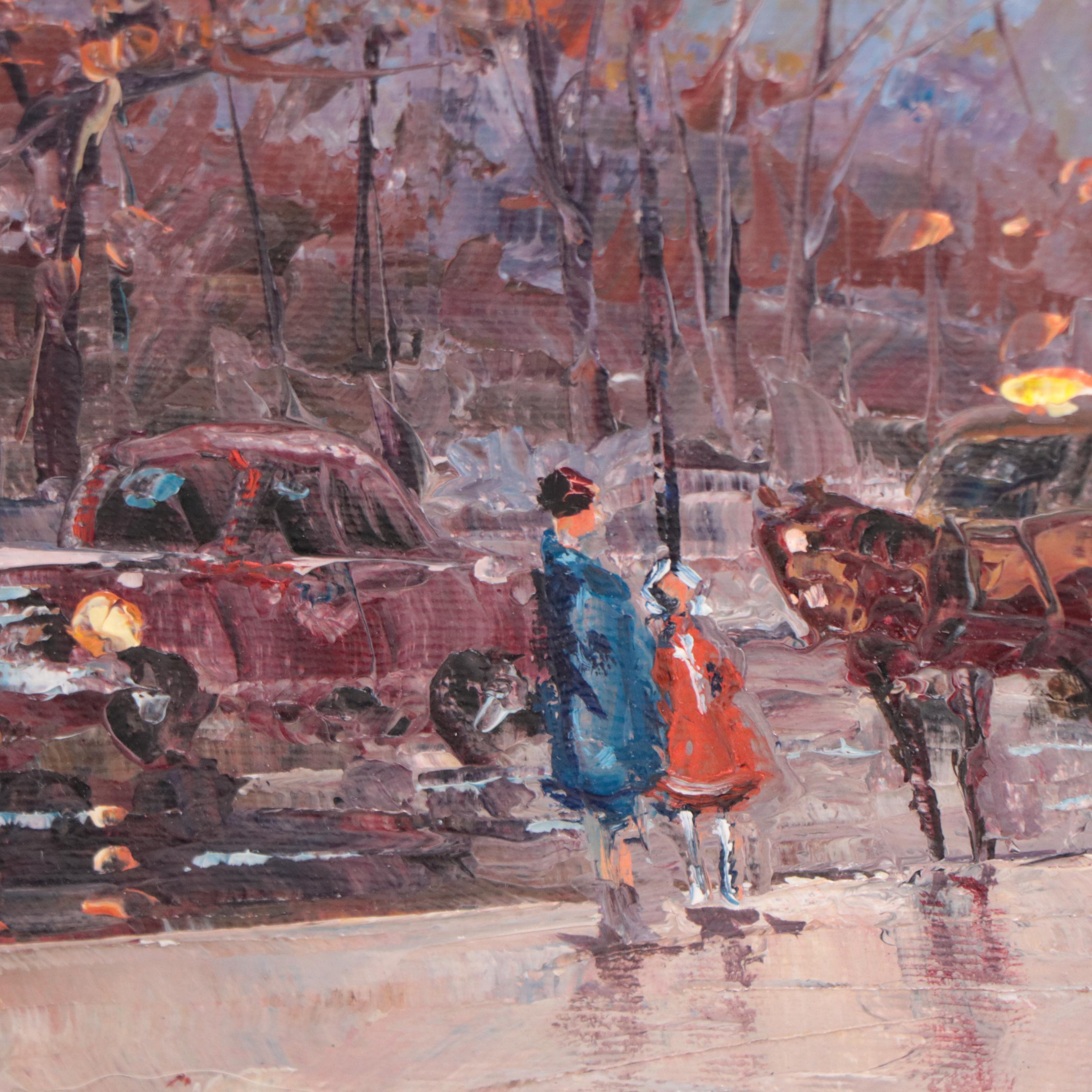 Robert LeBron New York City Scene Oil Painting | EBTH