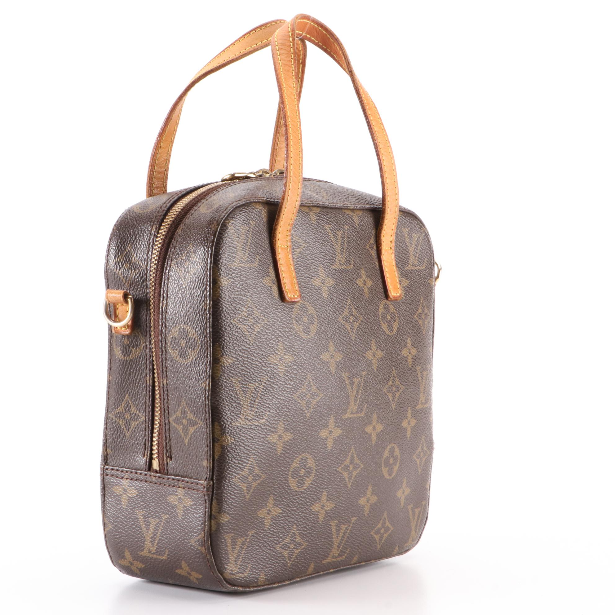 Louis Vuitton Spontini Handbag in Monogram Canvas and Vachetta Leather ...