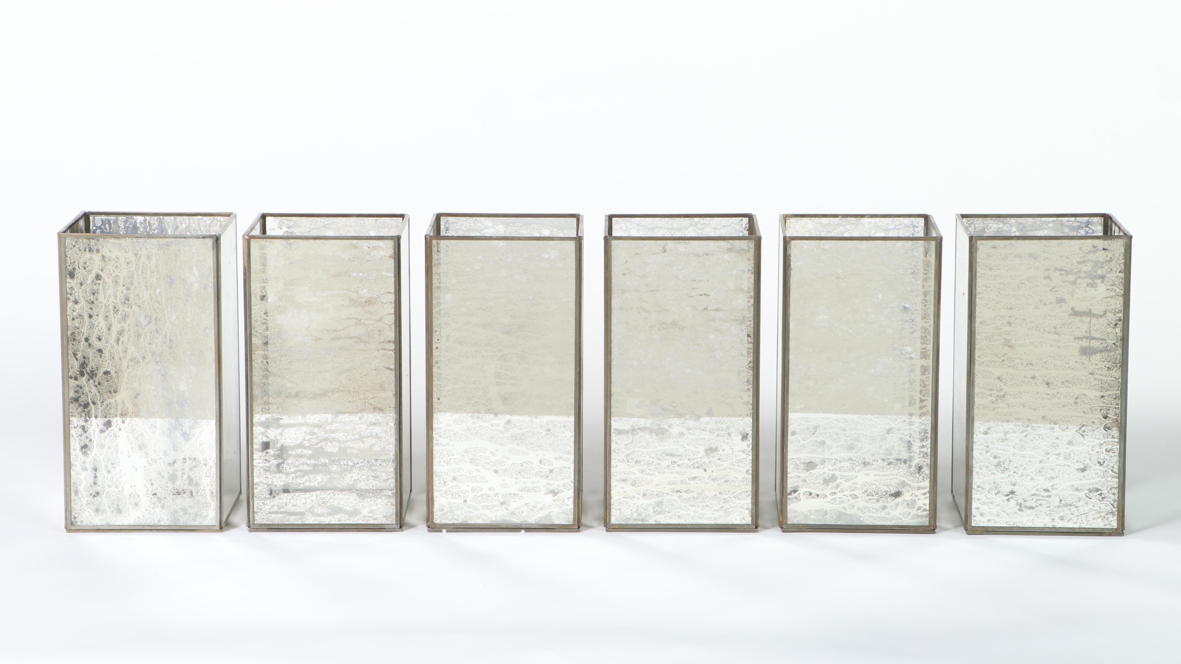 Accent Decor "Prudence" Mercury Finish Glass Rectangular Candle ...