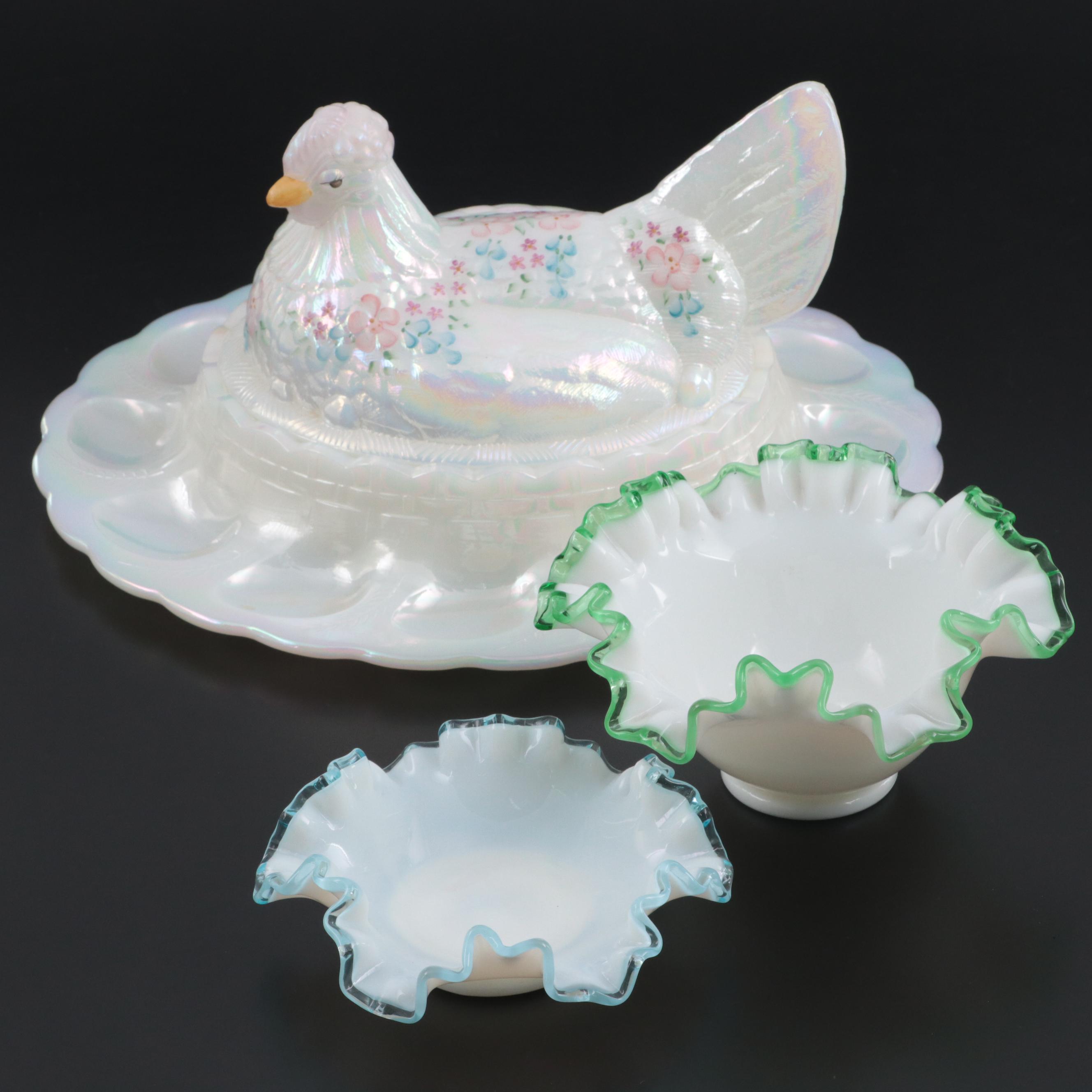 Fenton Limited Edition Artist Signed Glass Deviled Egg Server with ...