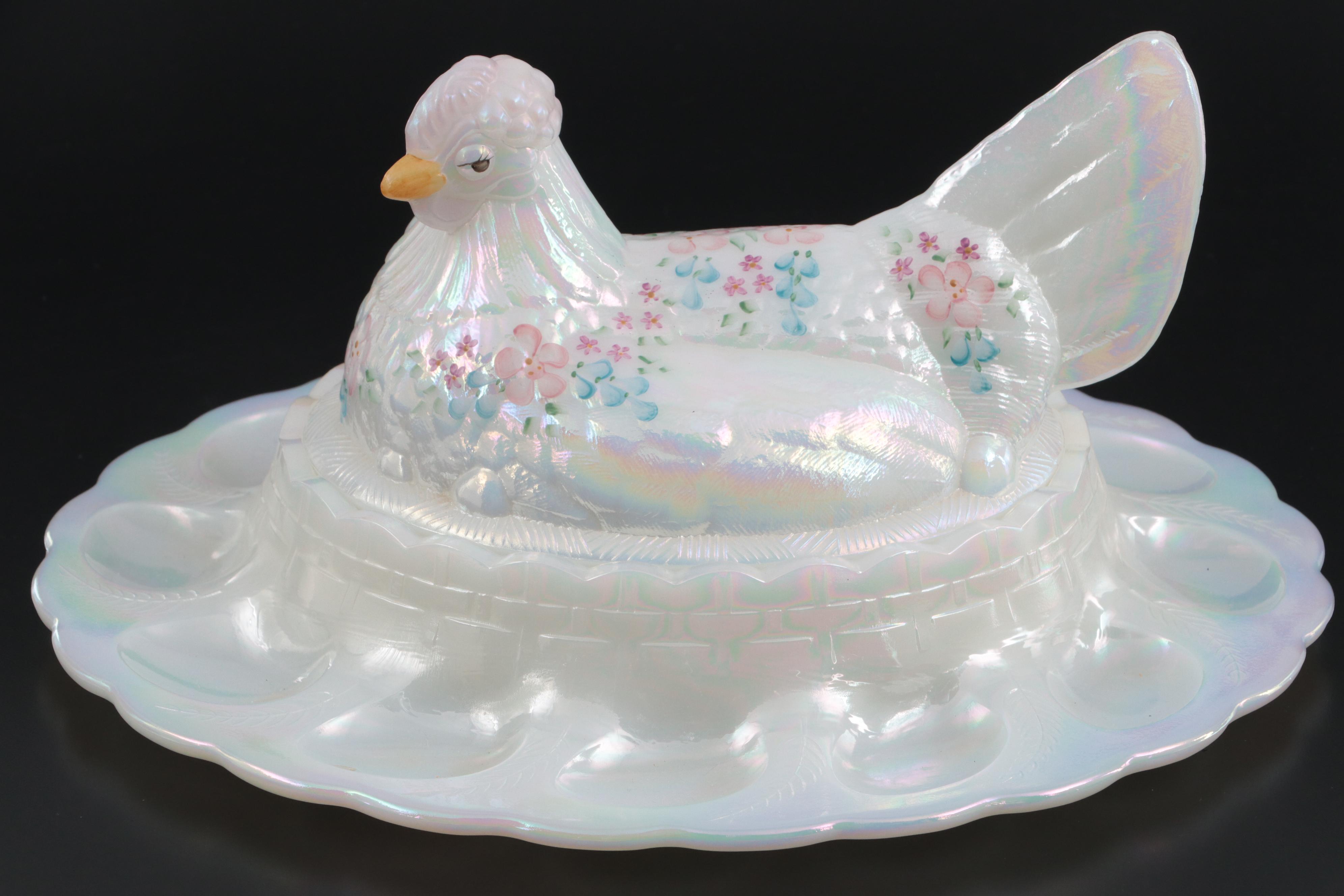 Fenton Limited Edition Artist Signed Glass Deviled Egg Server with ...