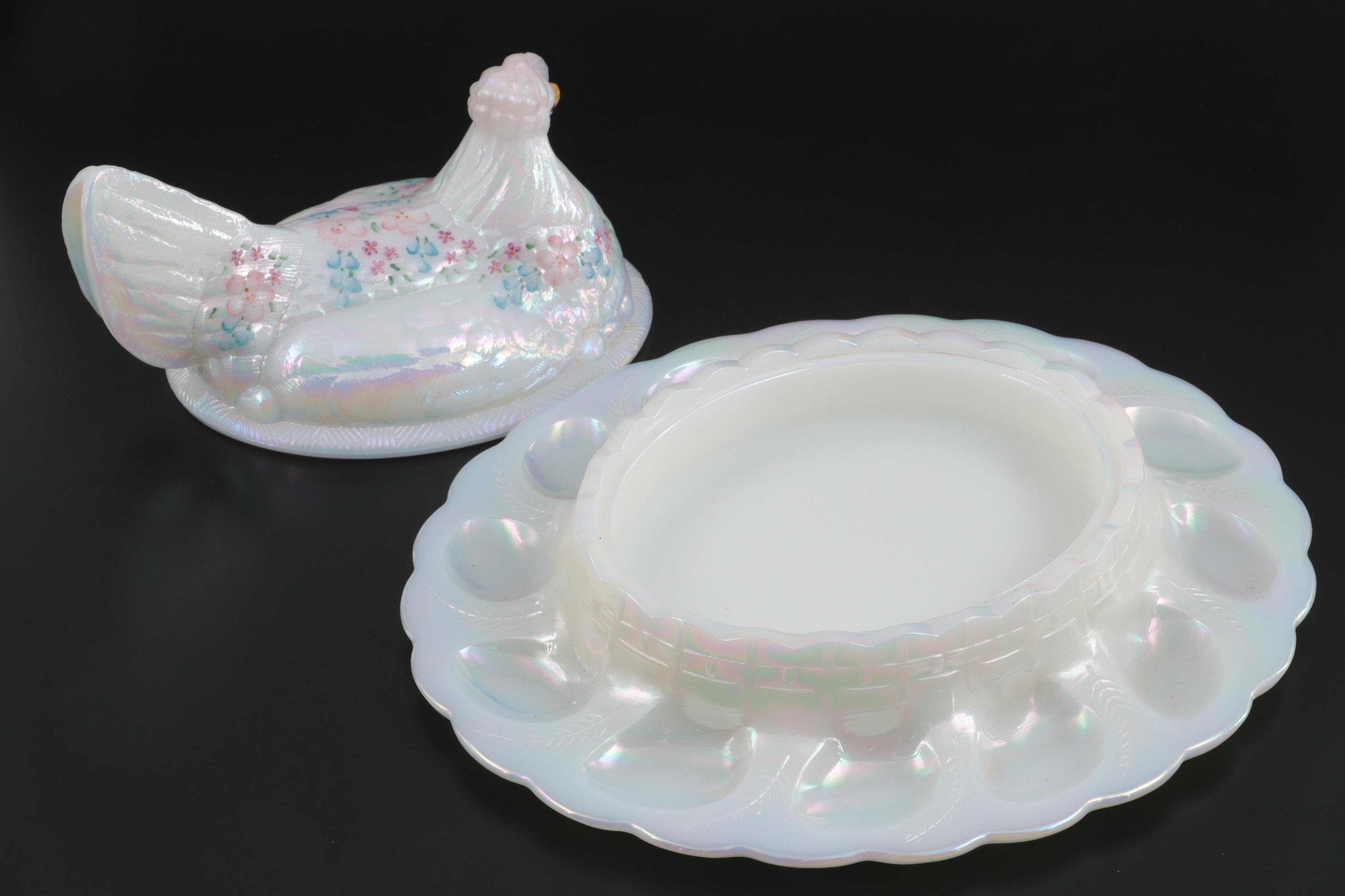 Fenton Limited Edition Artist Signed Glass Deviled Egg Server with ...