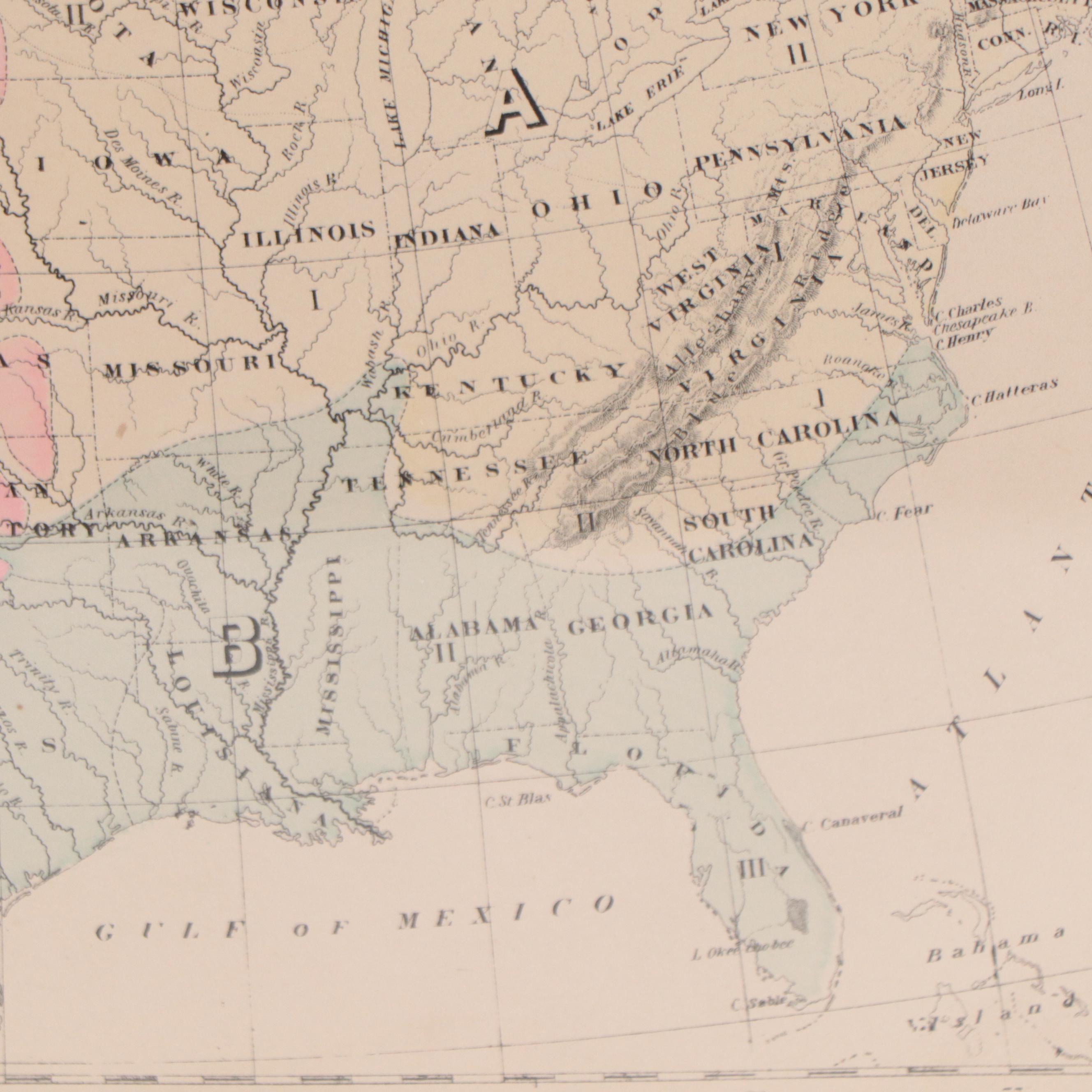 "Gray's Botanical and Zoological Maps of the United States" Map, Circa ...