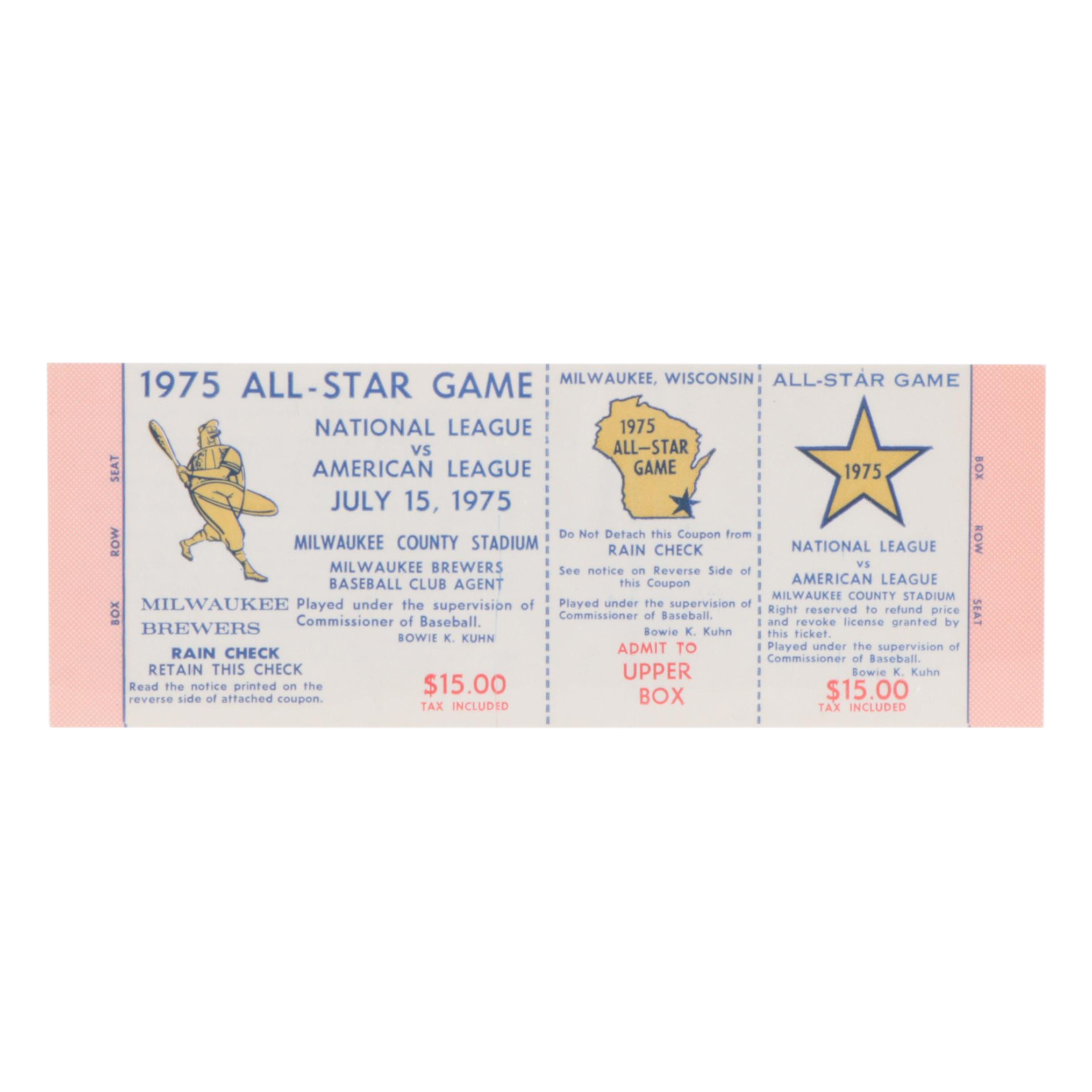 1975 MLB Hank Aaron's Last All-Star Game Ticket | EBTH