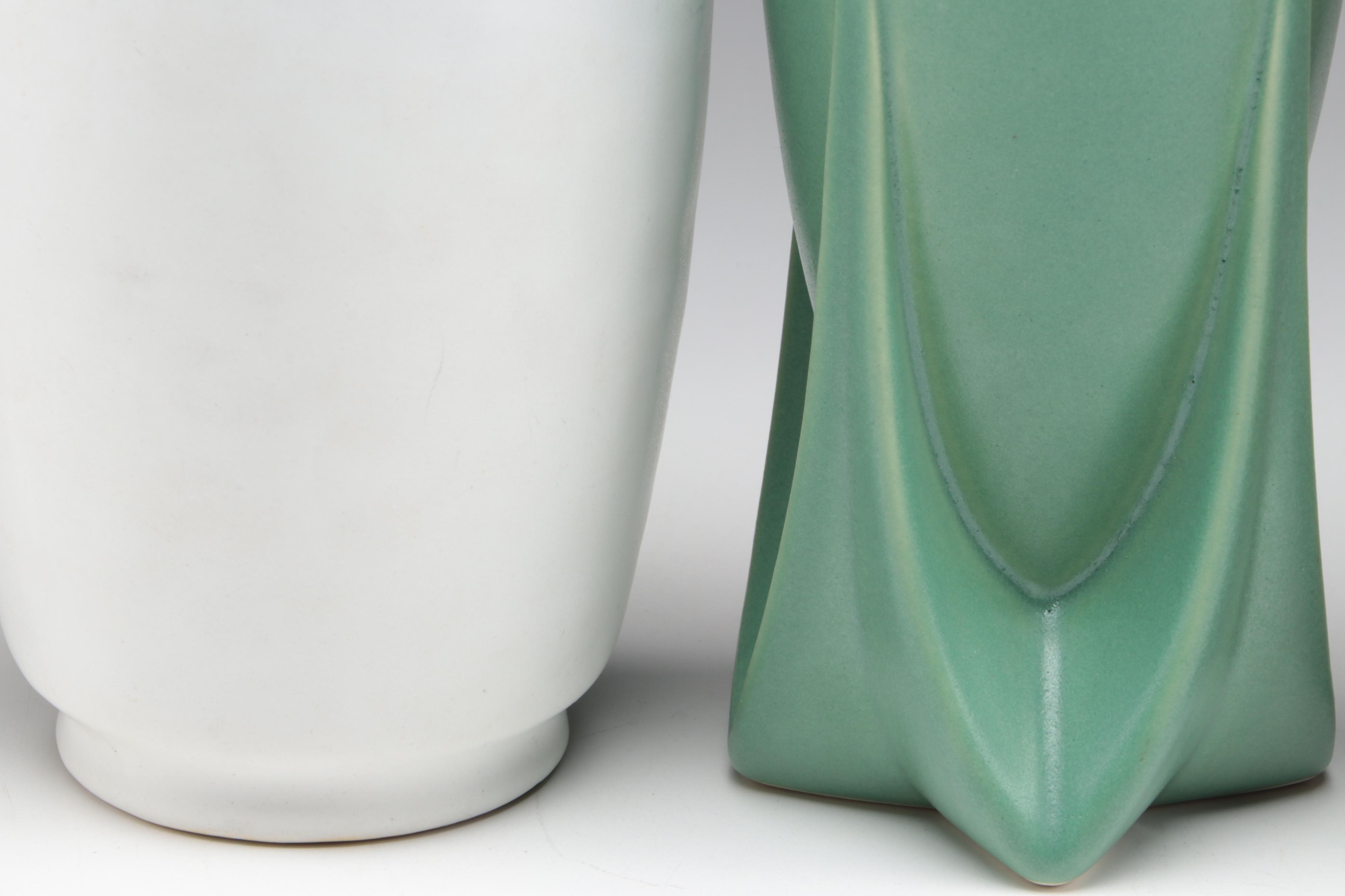 Van Briggle Pottery Ceramic Vases with Teco Pottery Reproduction Vase ...