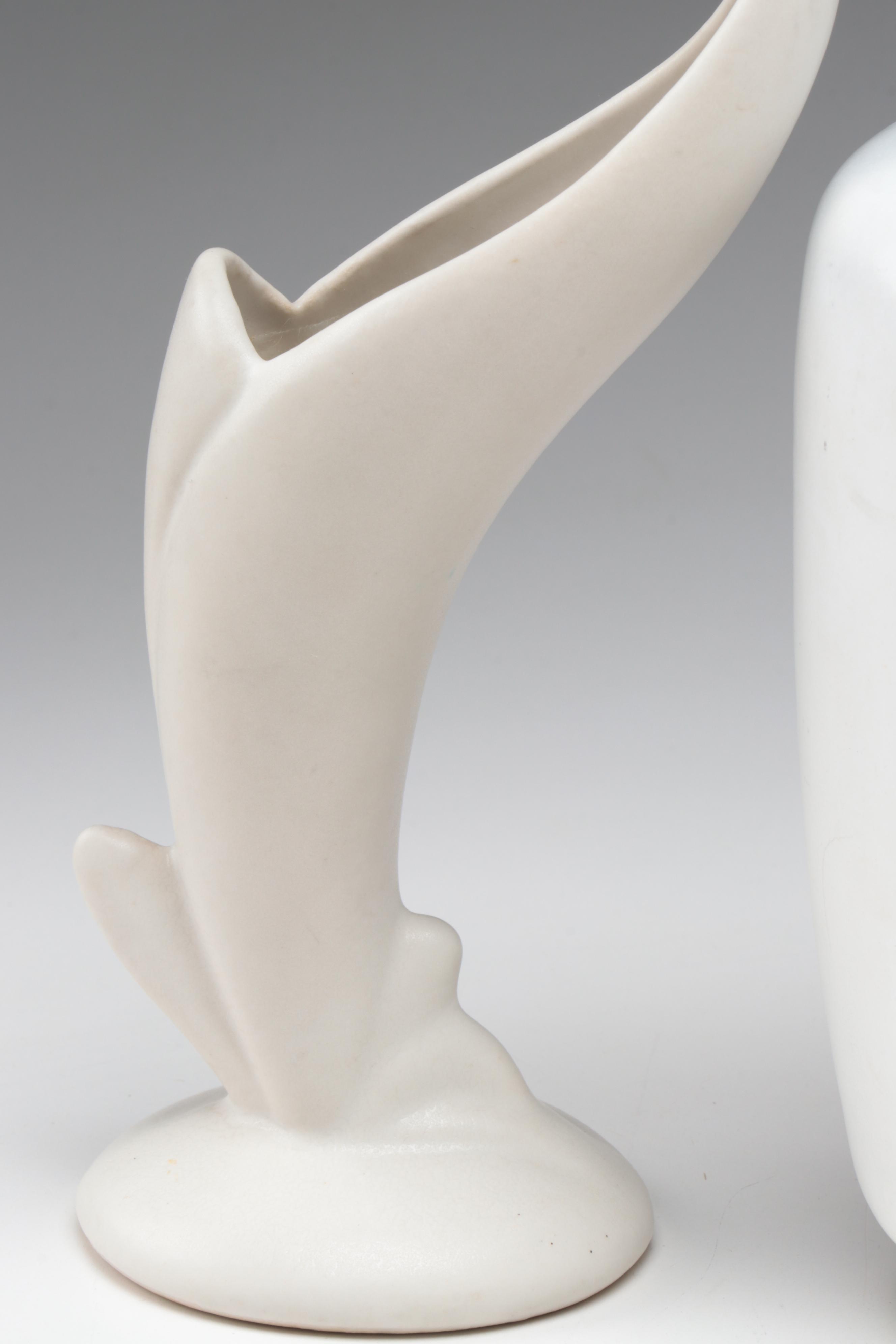 Van Briggle Pottery Ceramic Vases with Teco Pottery Reproduction Vase ...