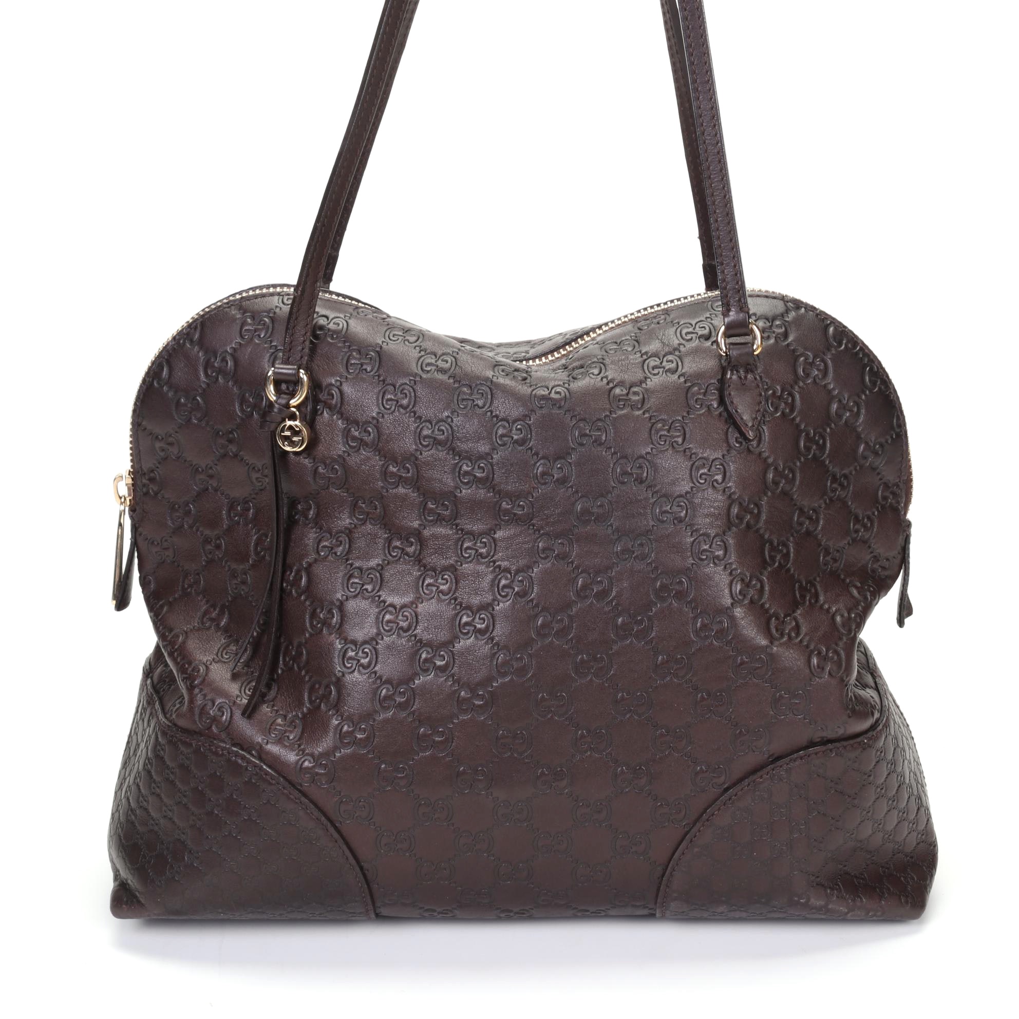 Gucci Bree Guccissima Dark Brown Leather Shoulder Bag | EBTH