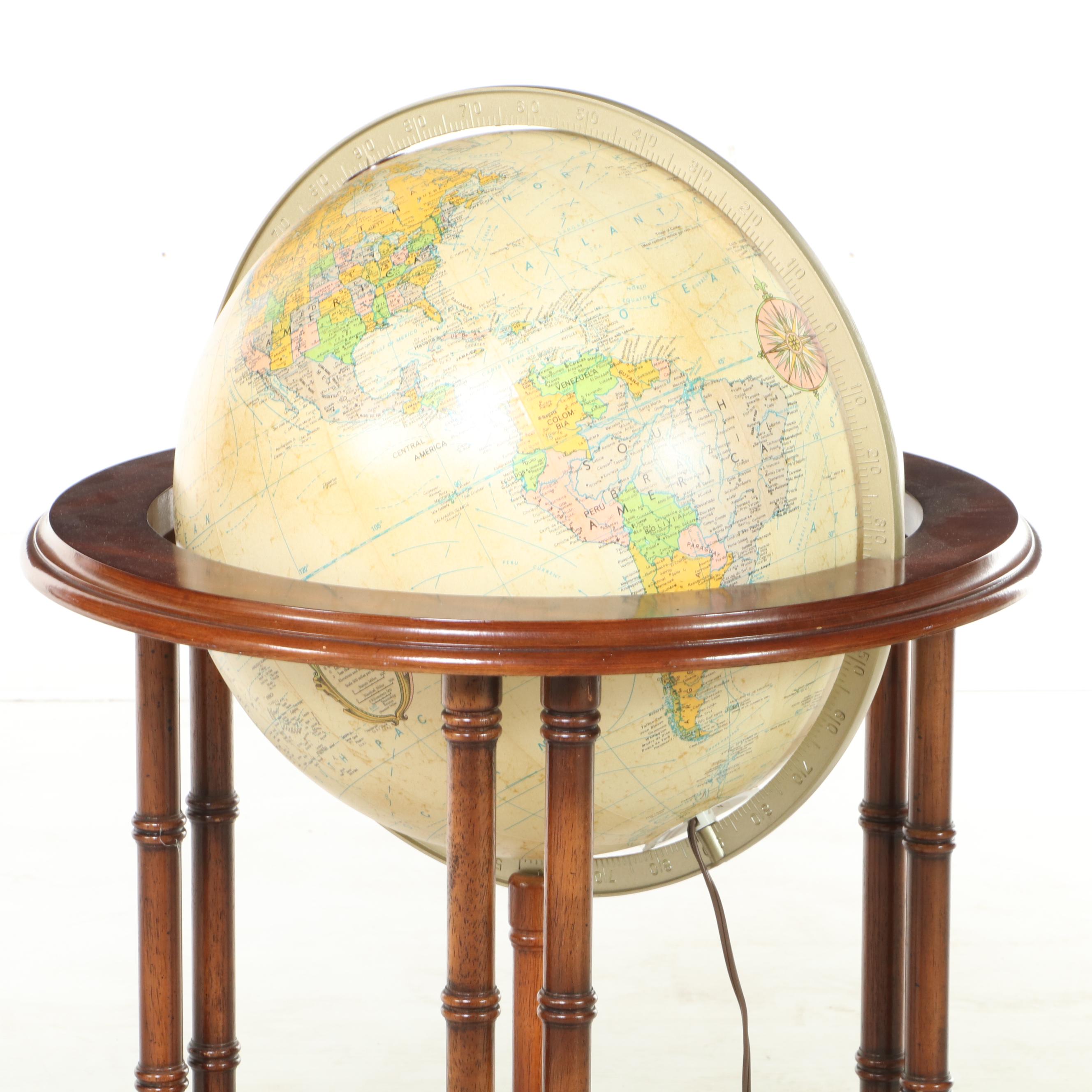 Replogle Heirloom 16" Illuminated Terrestrial Globe-on-Stand, Late 20th ...
